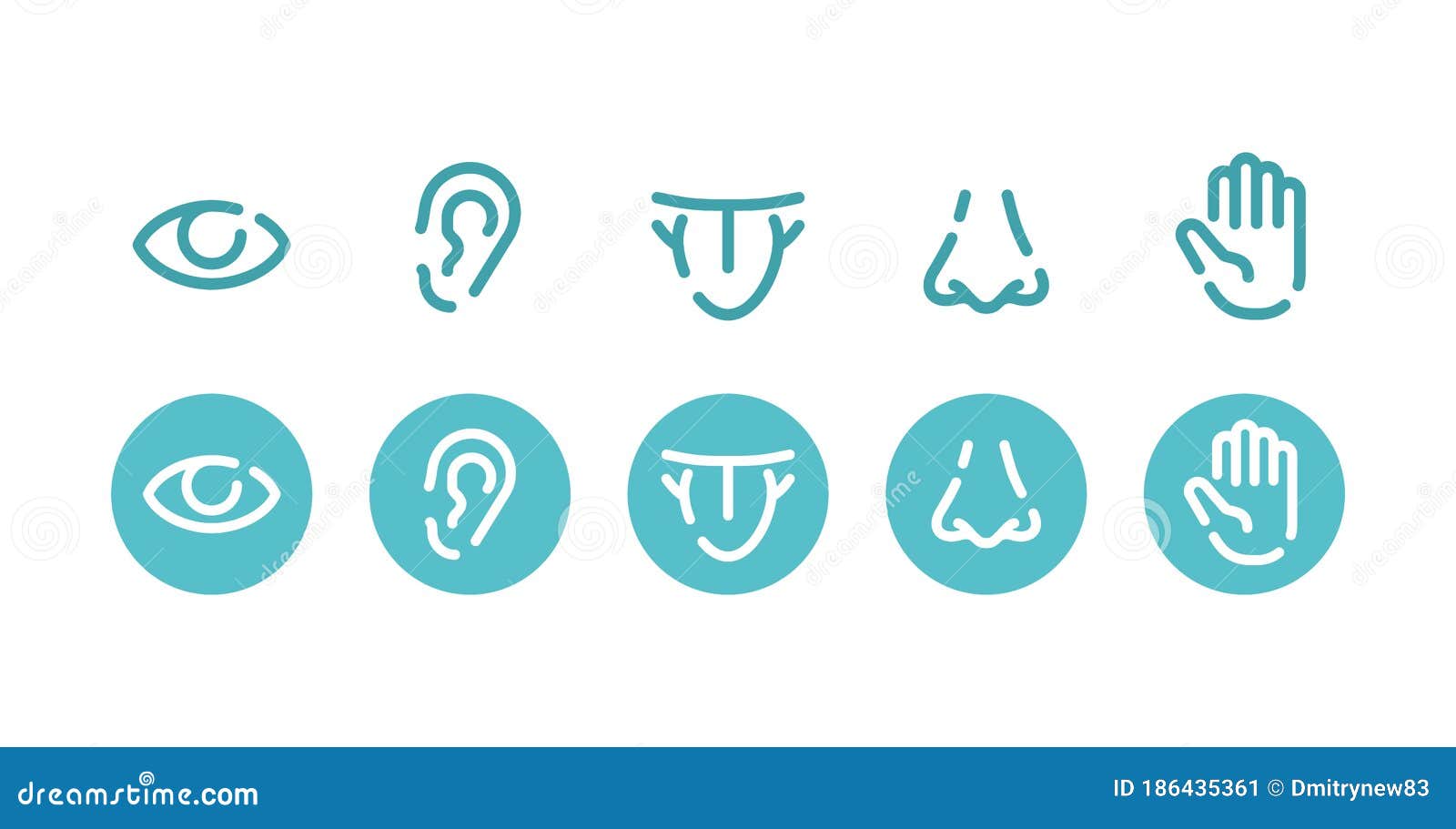 Five Basic Human Senses - - Vector Set | CartoonDealer.com #186435361