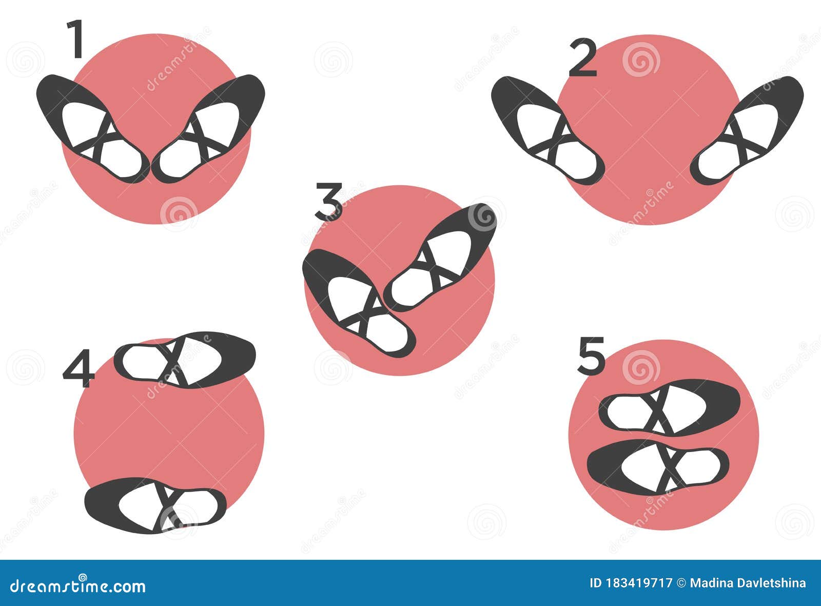 The Five Basic Positions of Ballet Stock Vector - Illustration of ...