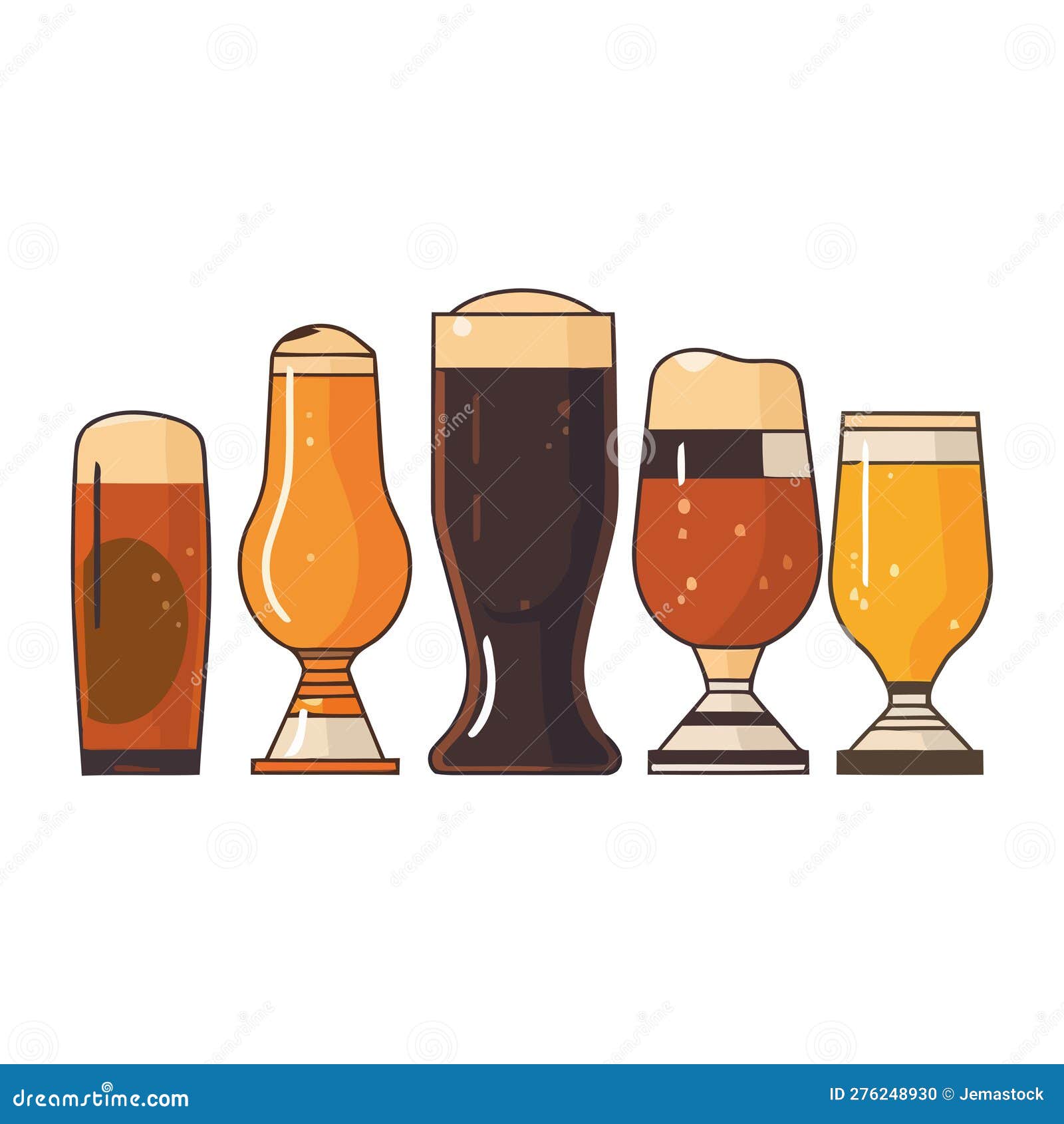 Five beers drinks stock vector. Illustration of drinks - 276248930