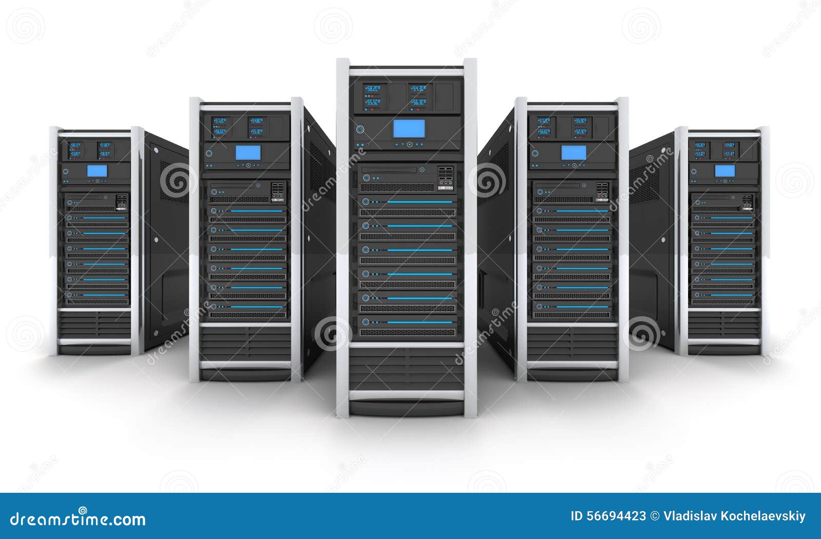 Five big server stock illustration. Illustration of backend - 56694423