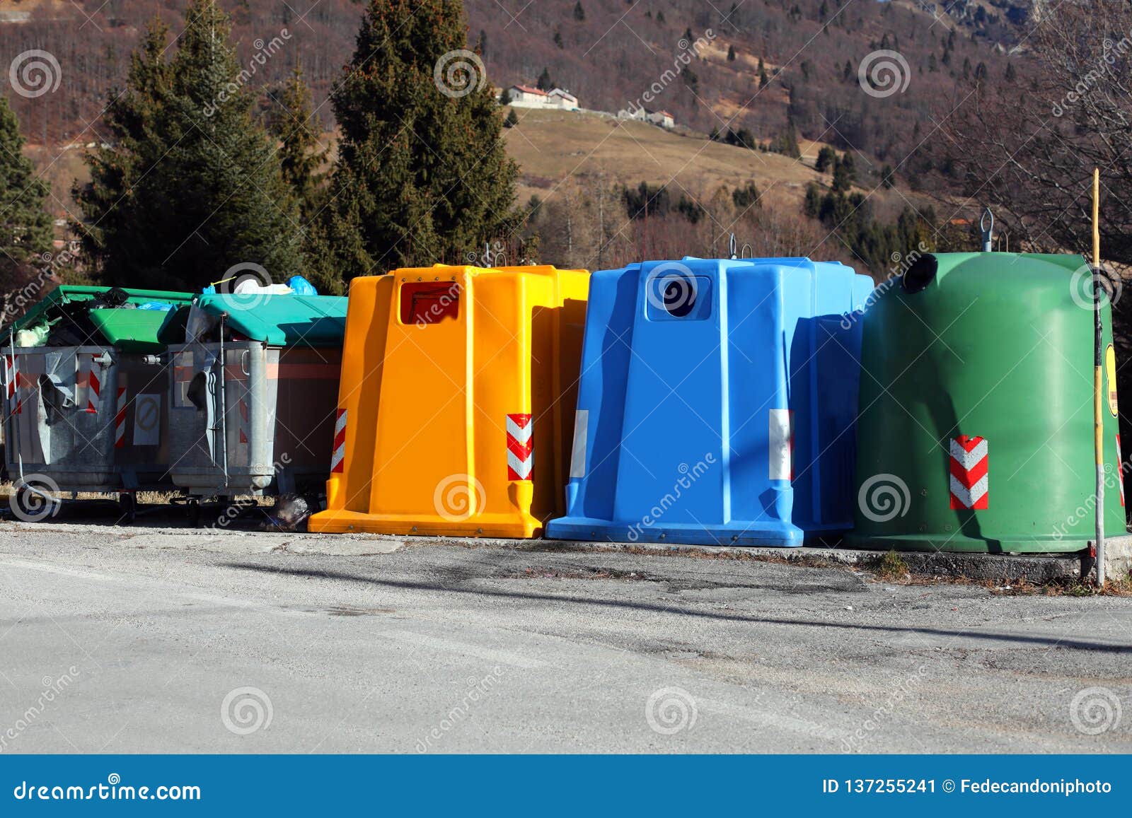 Five Bins for the Collection of Solid Urban Waste and Also for T Stock ...