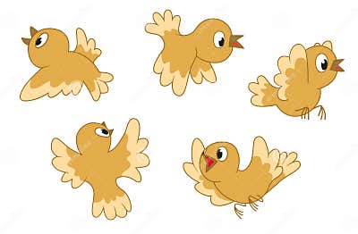 Five birds flying stock vector. Illustration of flying - 5571803