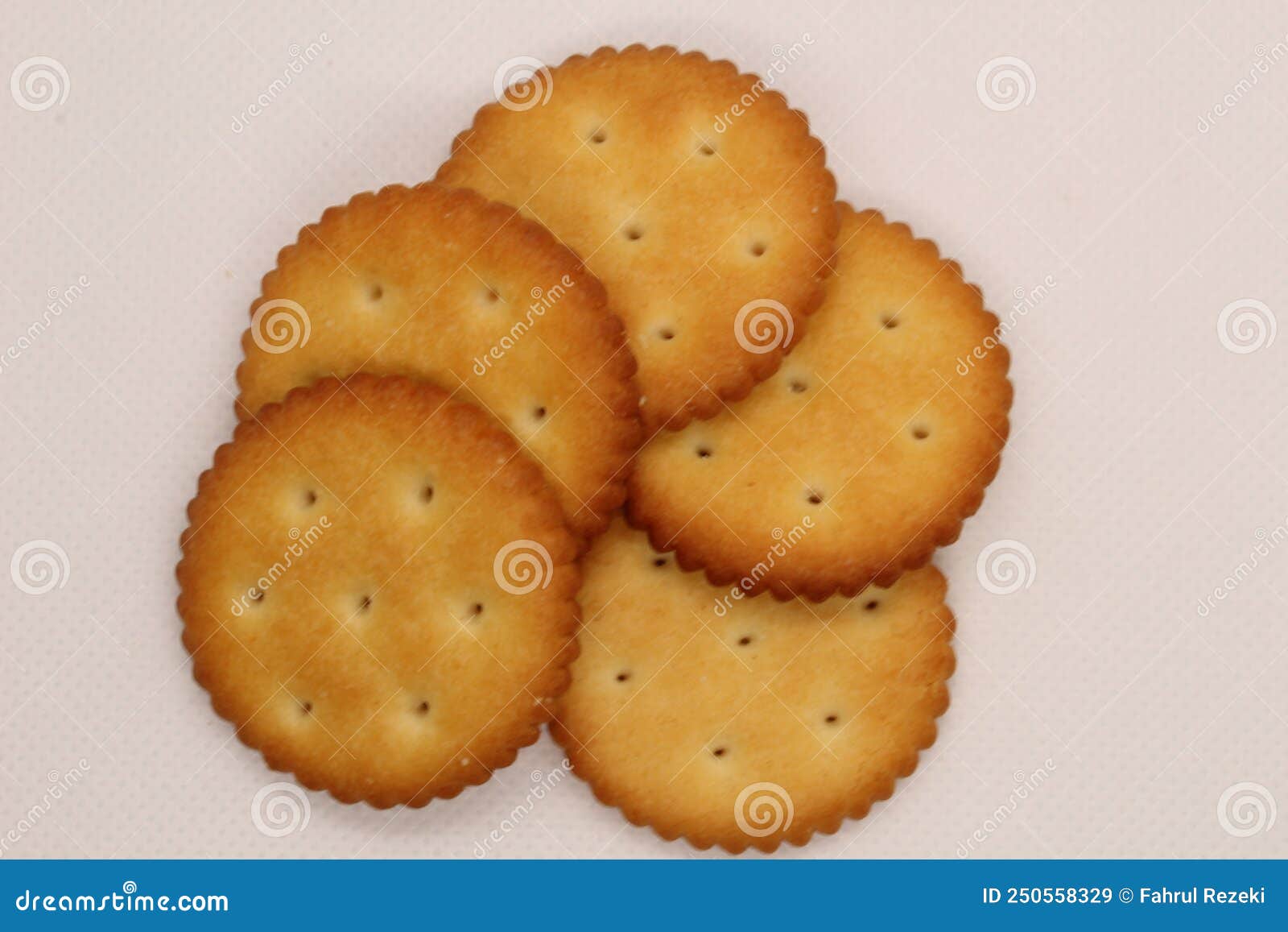 Five Biscuits Stacked on a White Background Stock Image - Image of meal ...