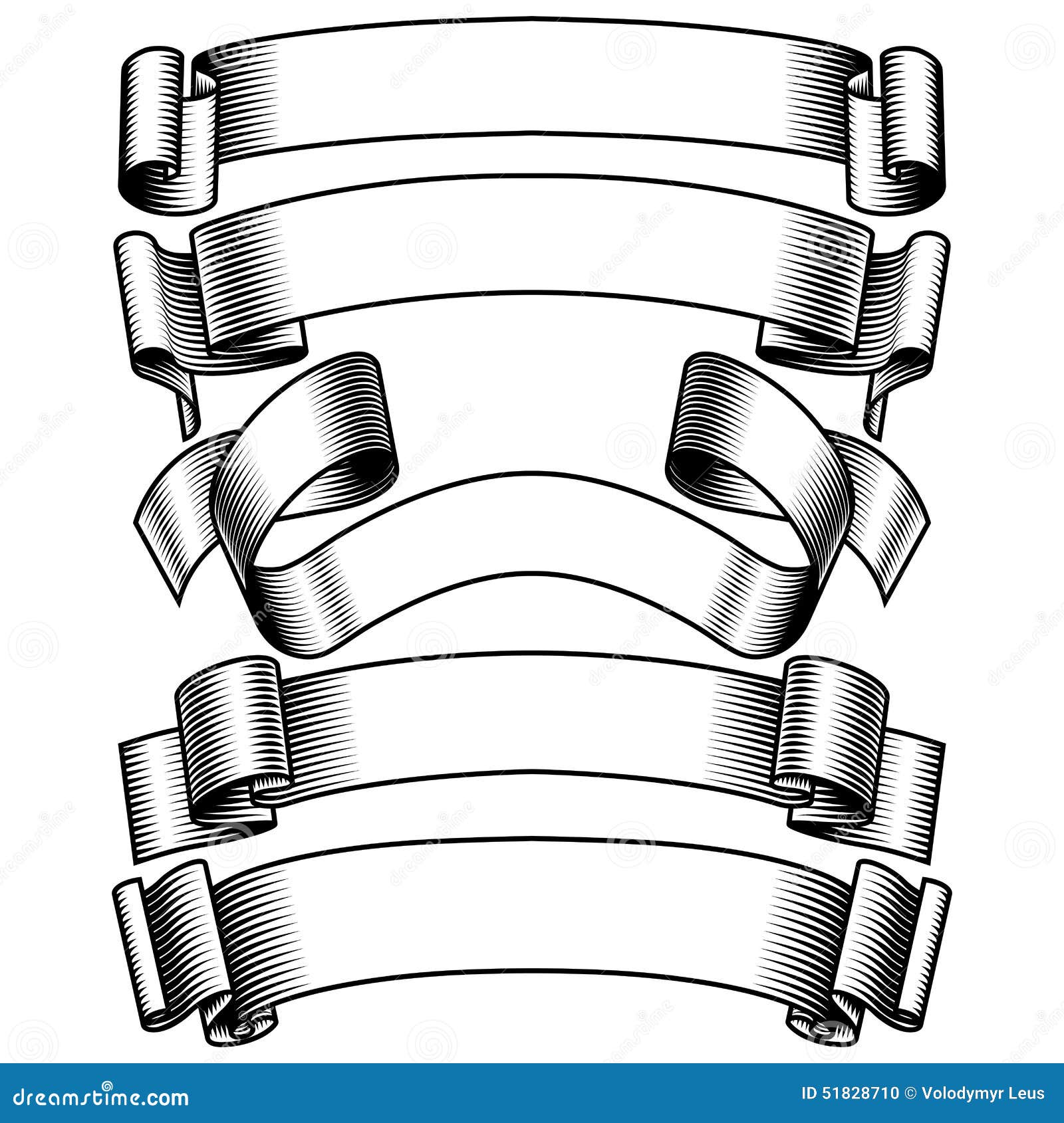 Set Of White Banners Hanging In The Form Of Arrows Cartoon Vector ...