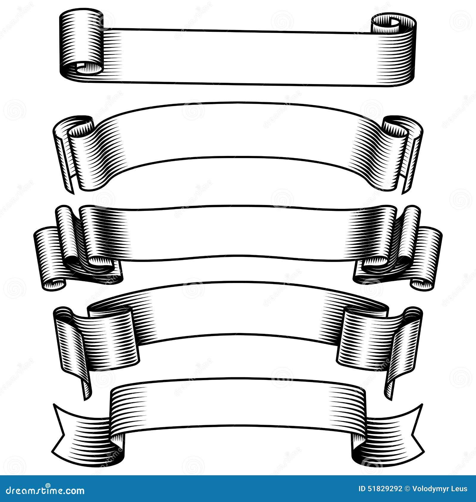 Set Of White Banners Hanging In The Form Of Arrows Cartoon Vector ...