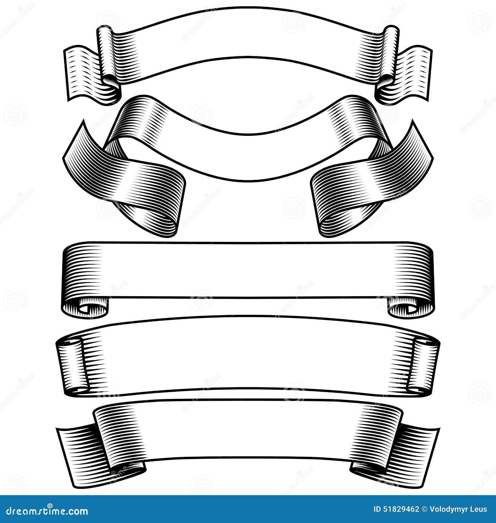 Set Of White Banners Hanging In The Form Of Arrows Cartoon Vector ...