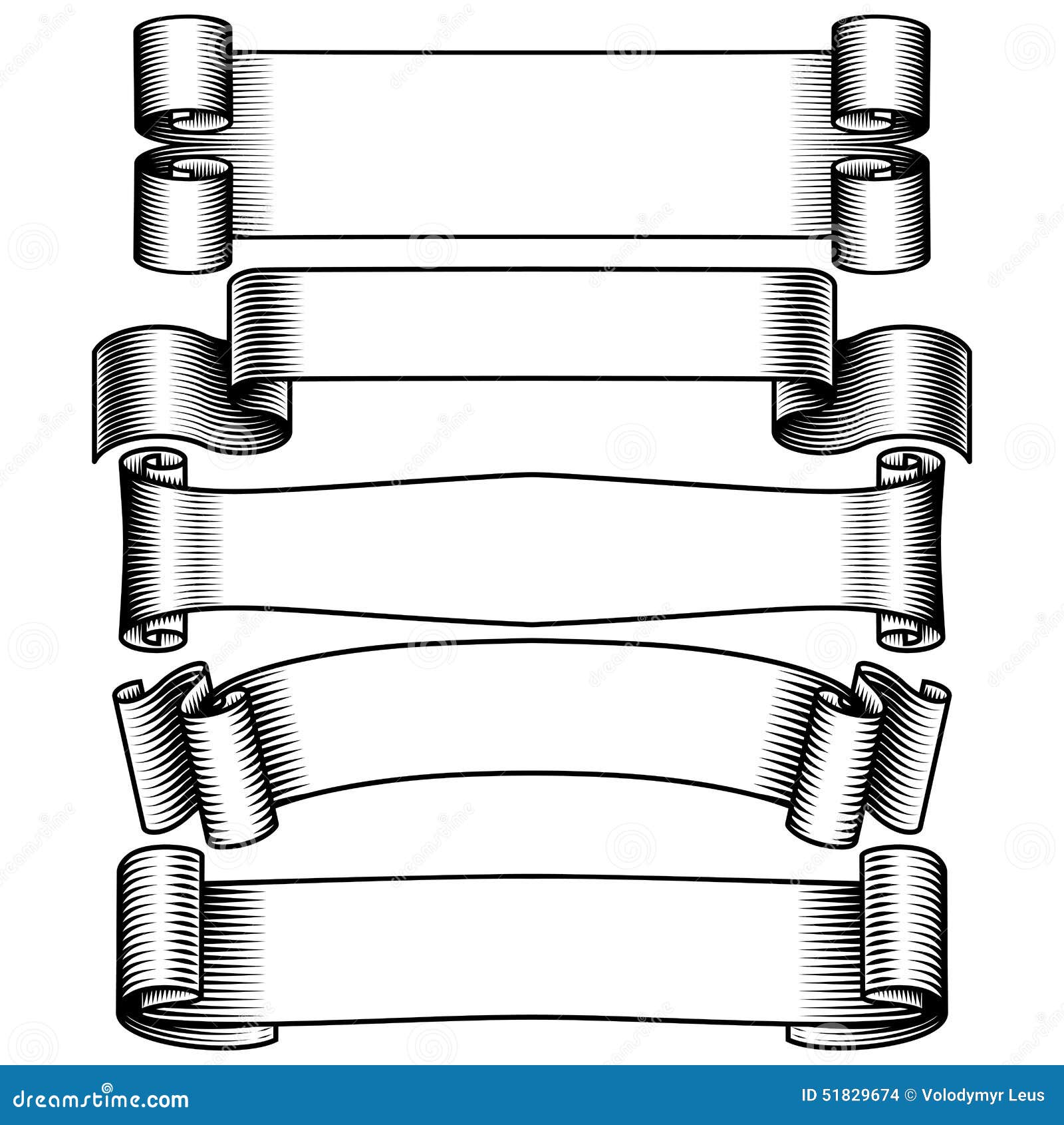Set Of White Banners Hanging In The Form Of Arrows Cartoon Vector ...