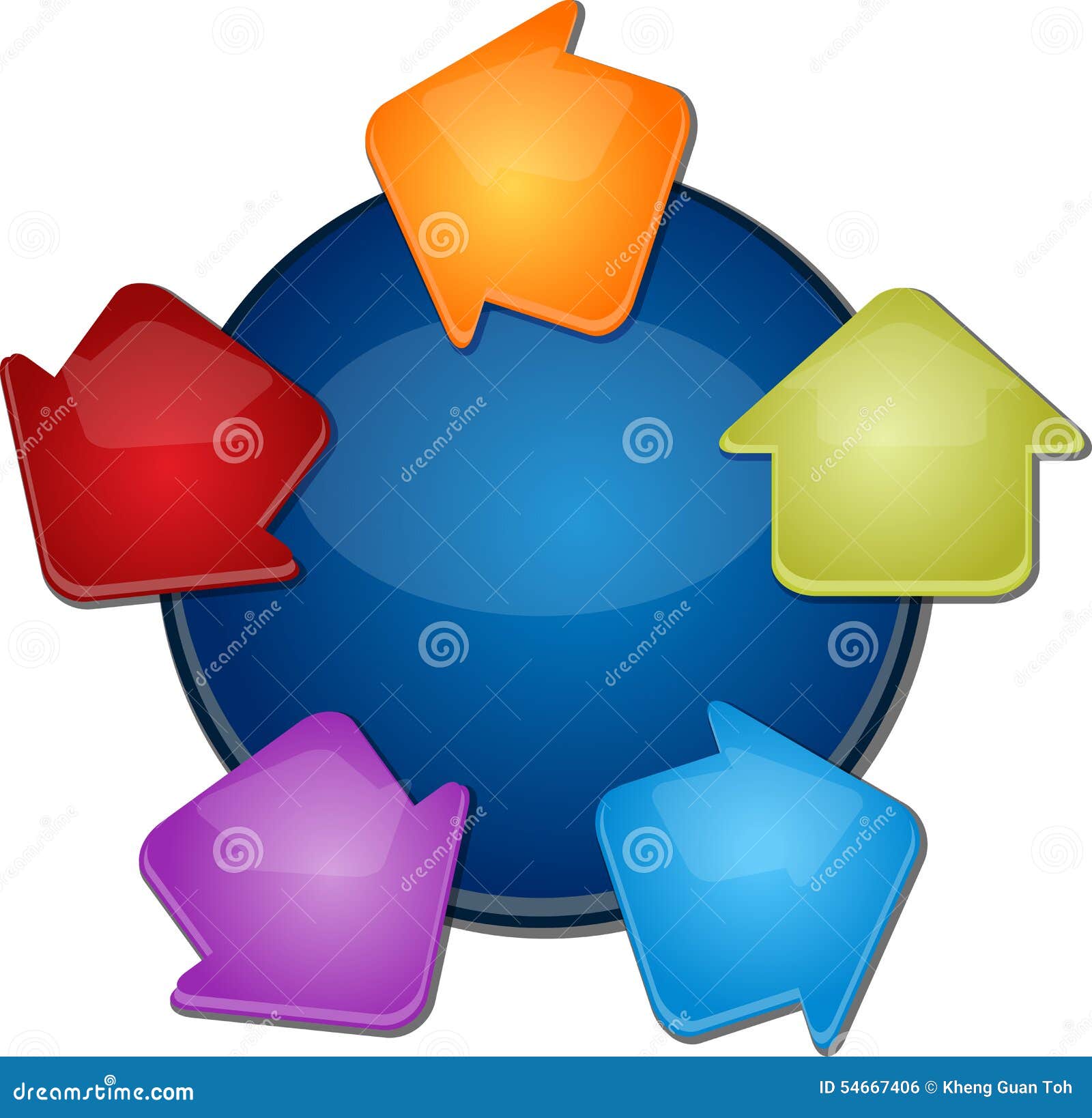 Five Blank Cycle Business Diagram Illustration Stock Illustration ...