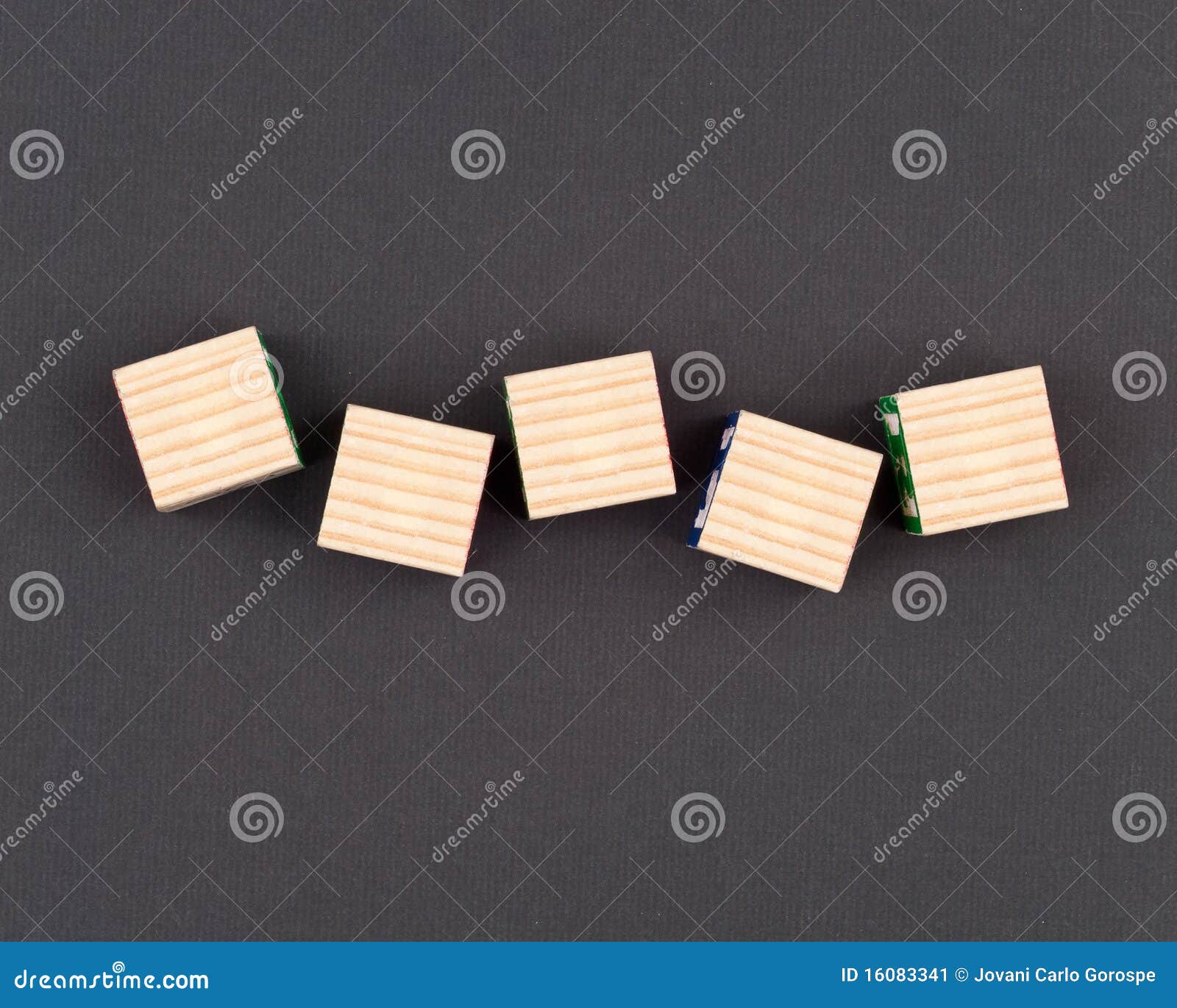 Five Blank Wooden Blocks stock image. Image of blocks - 16083341
