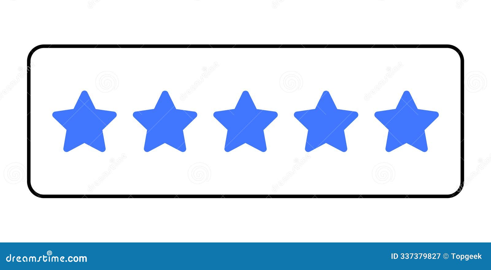 Five Blue Stars within White Rectangular Border Symbolizing Excellent ...