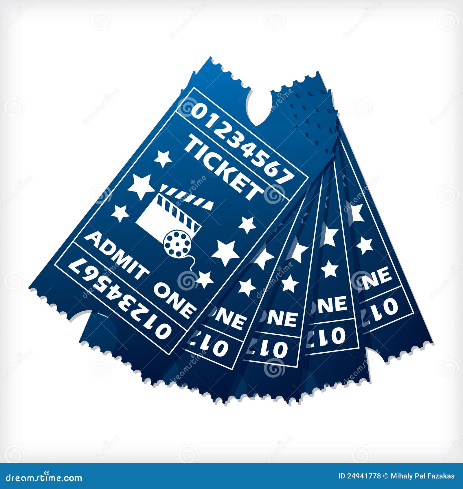 Five Blue Ticket Set Spreaded Stock Vector - Illustration of blue ...
