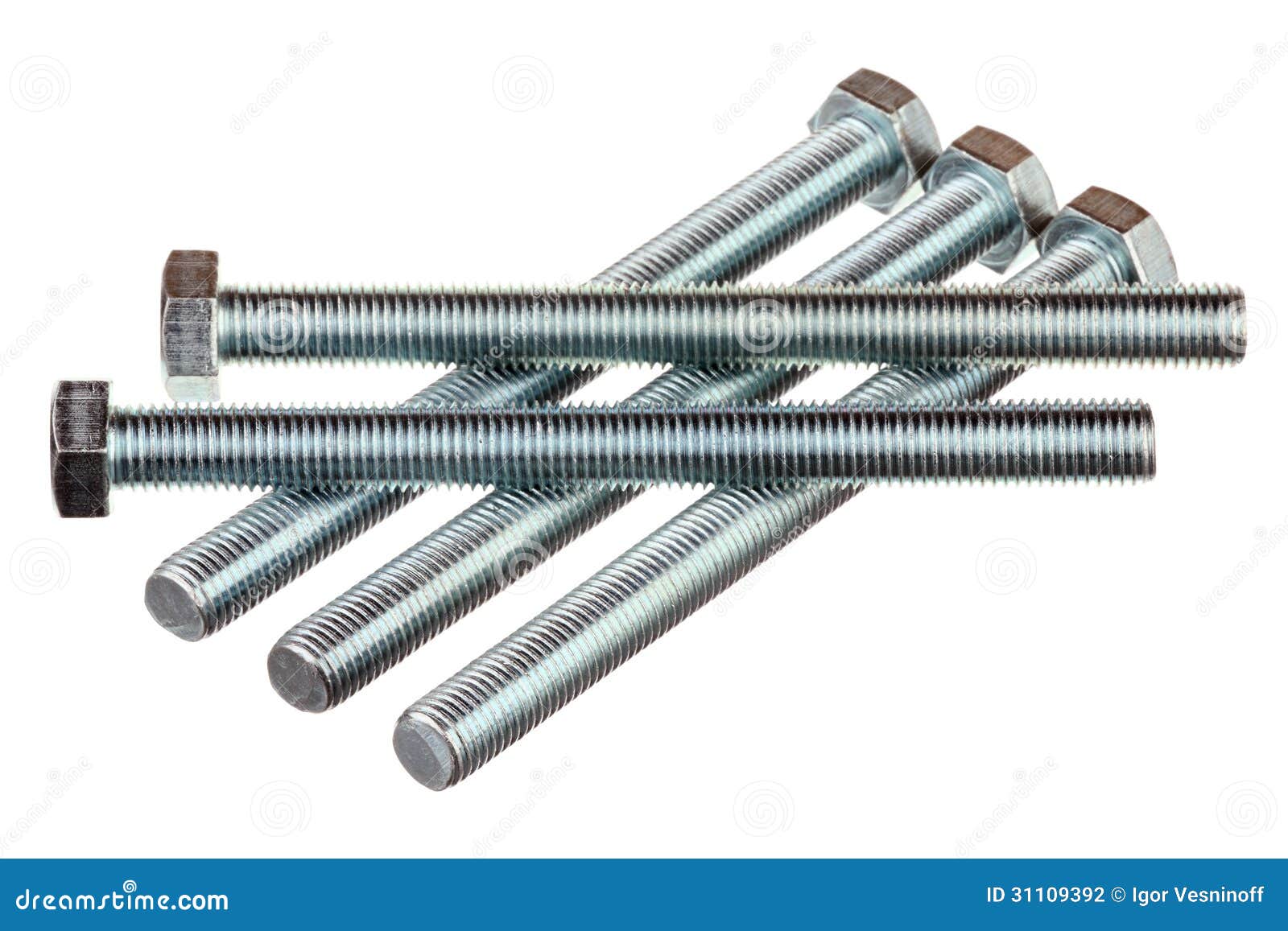 Five bolts stock photo. Image of shiny, stainless, object - 31109392