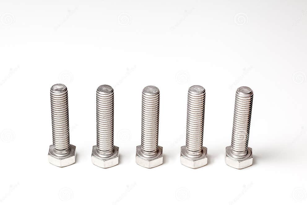 Five standing bolts stock image. Image of background - 104655249