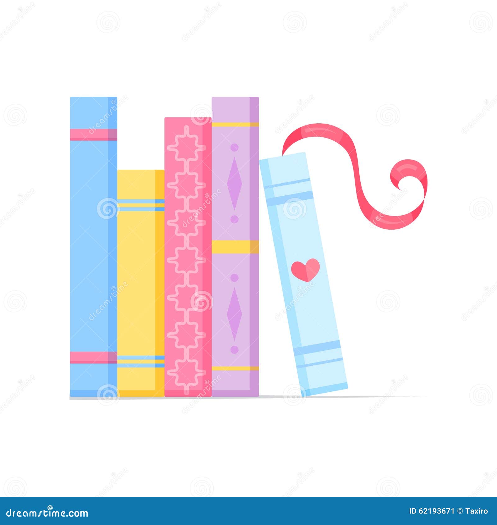 Five books stock vector. Illustration of books, cute - 62193671