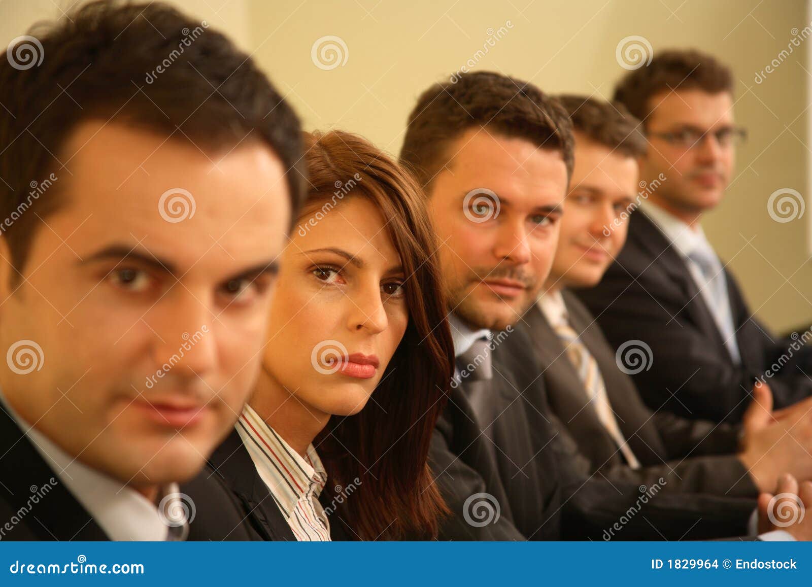 Five Business People Portrait Stock Photo - Image of desk, 30ties: 1829964