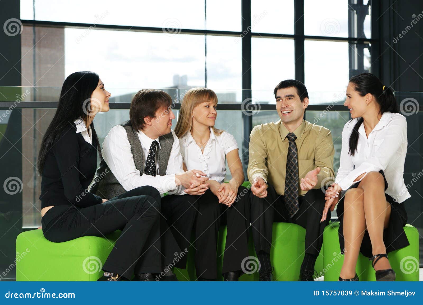 Five Business Persons are Having a Conversation Stock Image - Image of ...