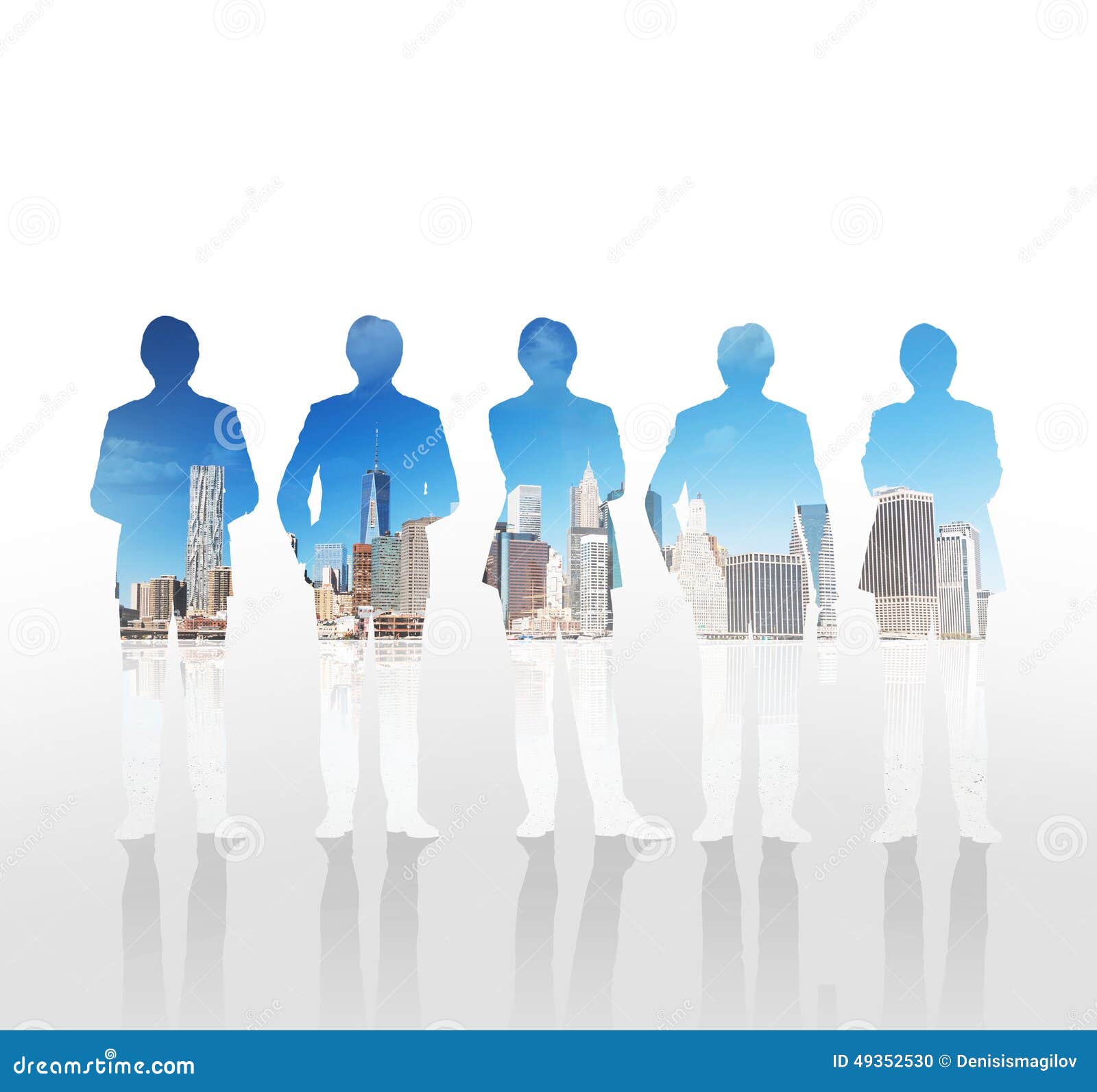 Five businessman stock photo. Image of skyline, person - 49352530