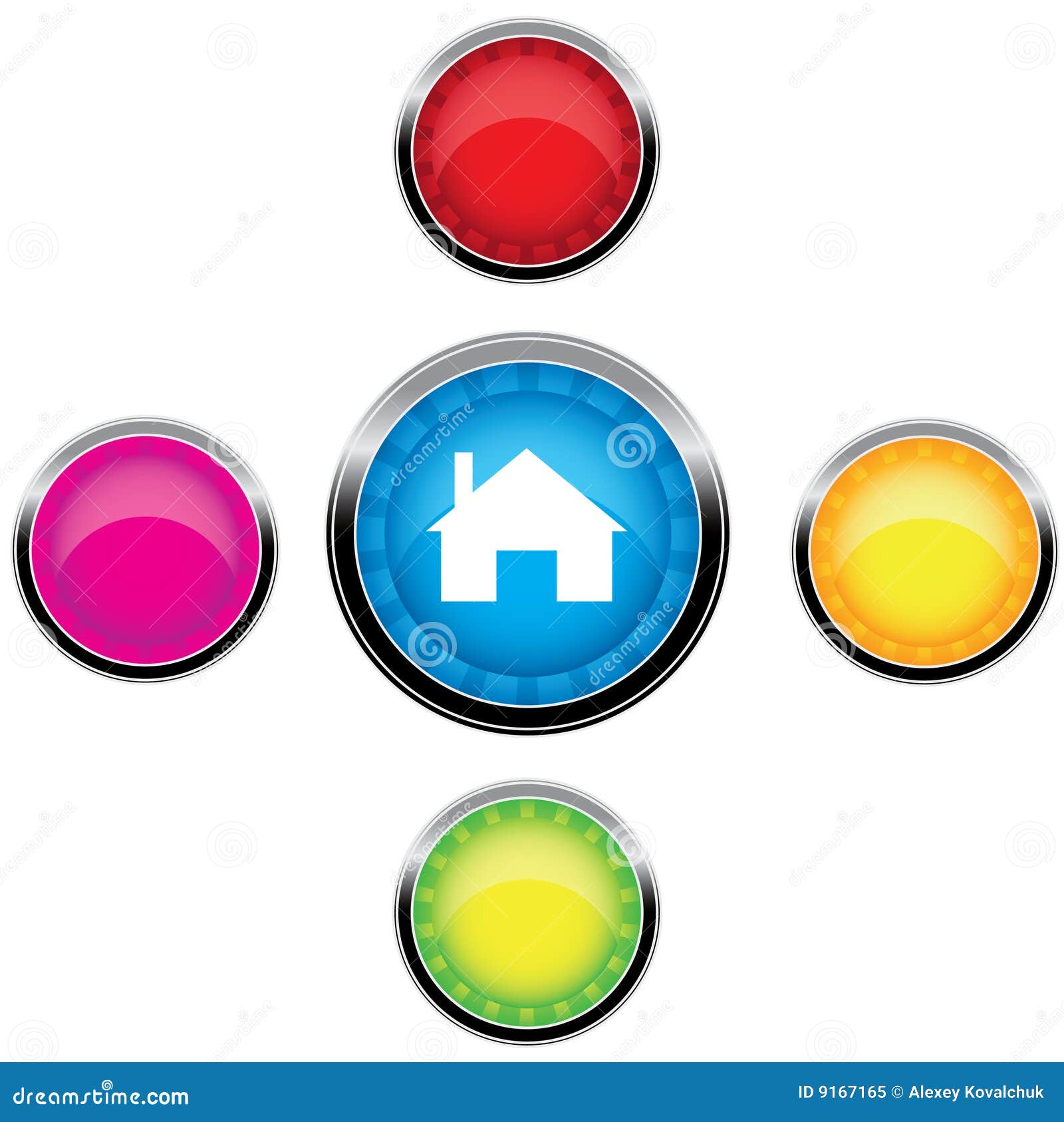 Five Buttons for Web (vector) Stock Vector - Illustration of color ...