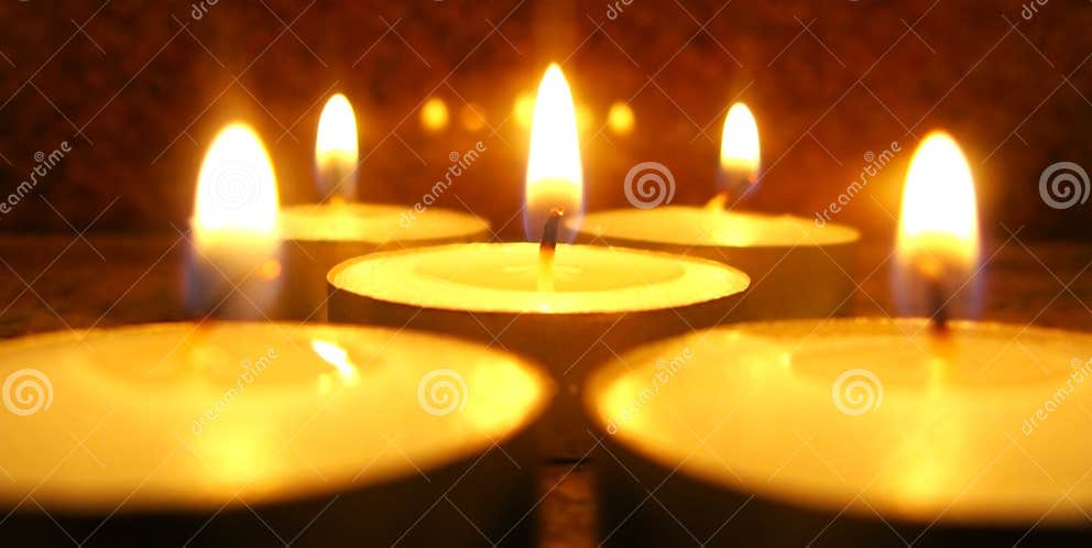 Five candles stock photo. Image of surface, warming, reflection - 13547138