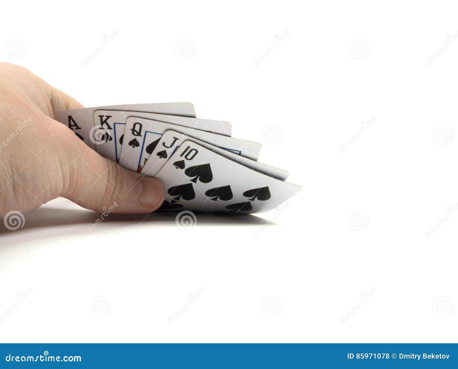 Five cards in hand stock photo. Image of adult, person - 85971078