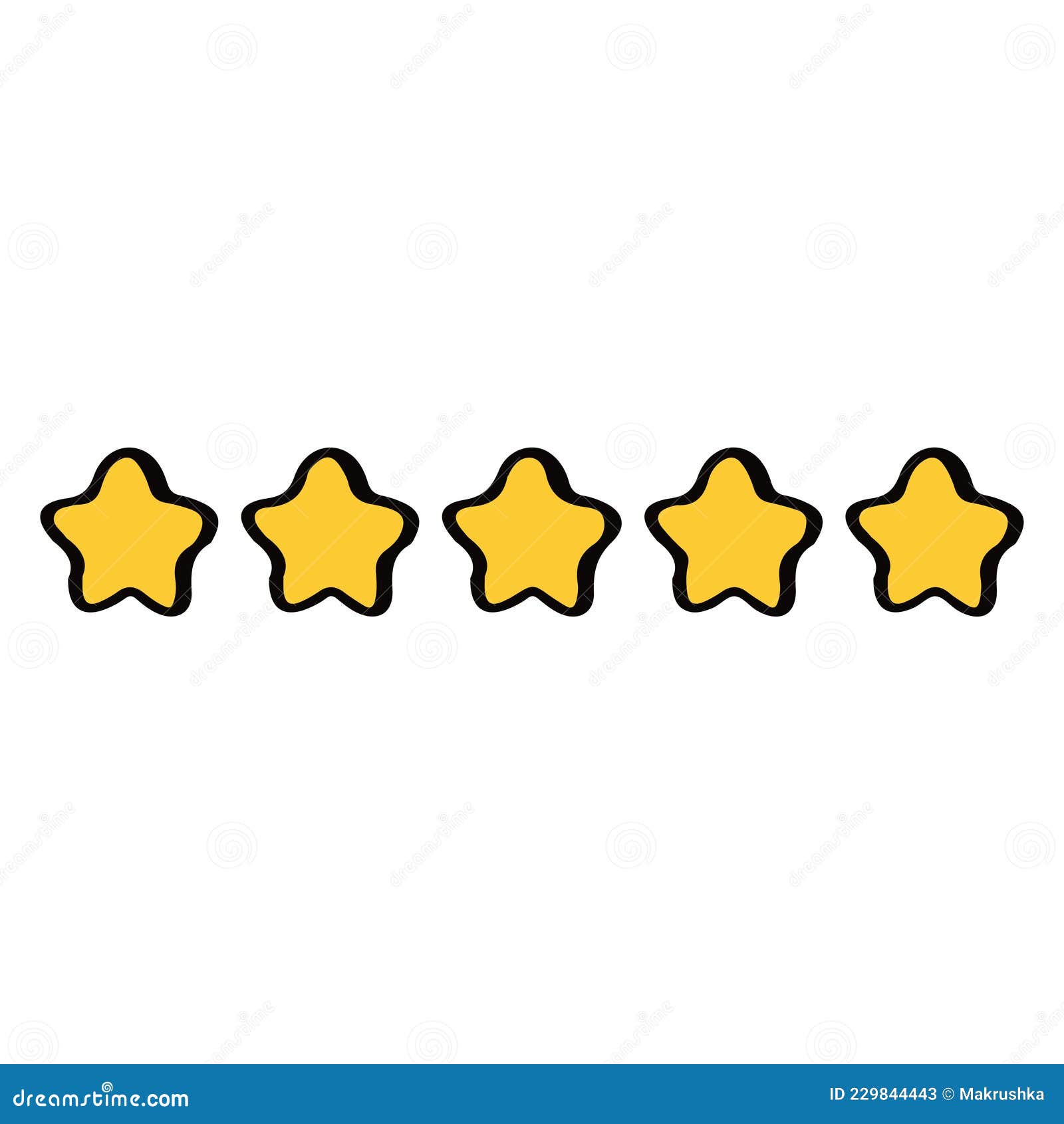 Five Cartoon Stars. Rating Symbol Stock Illustration - Illustration of ...