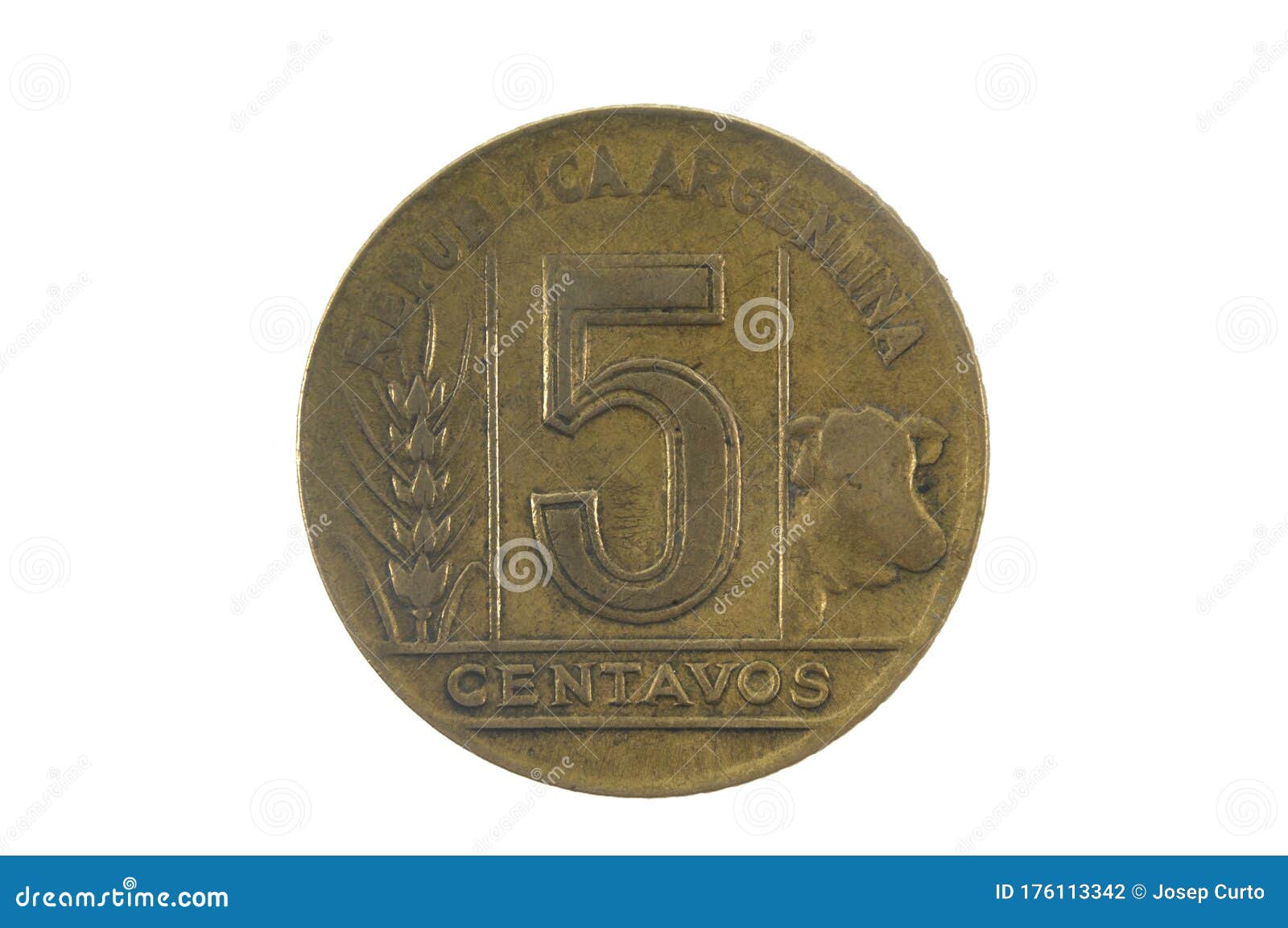 Five Centavos 1945, Olf Coin of Argentina Stock Photo - Image of ...