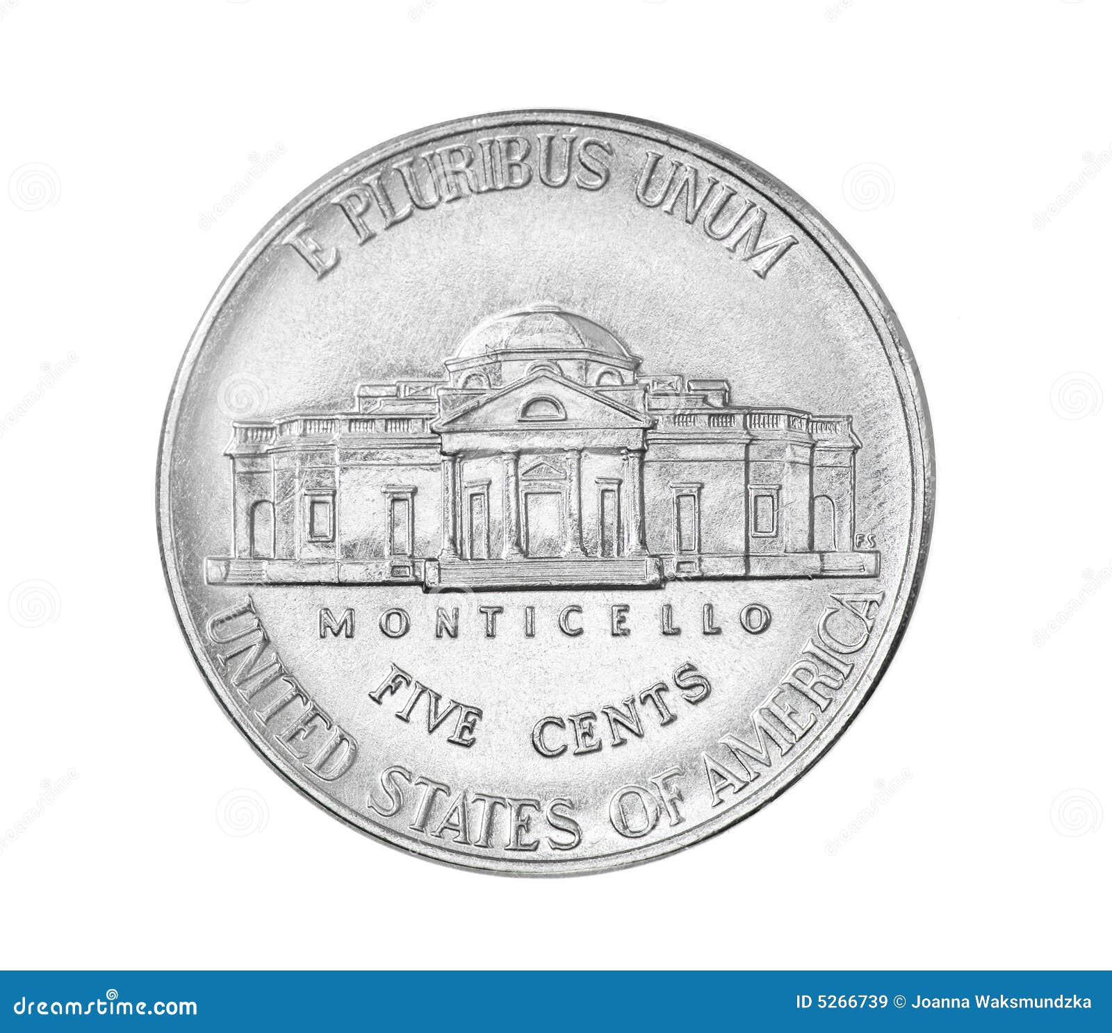 Five cents stock image. Image of five, money, silver, round - 5266739