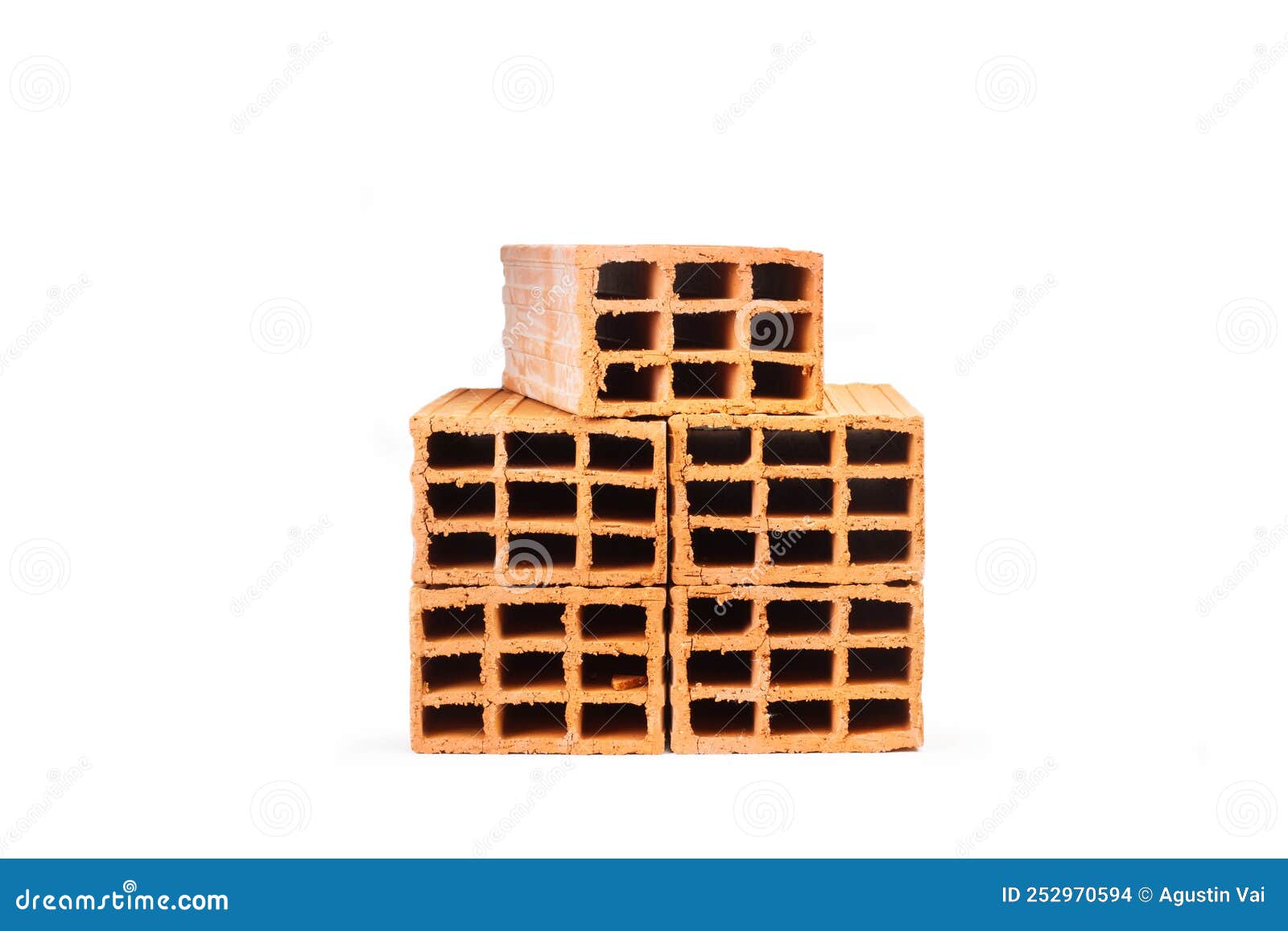 Five Ceramic Bricks on a White Background Stock Photo - Image of ...