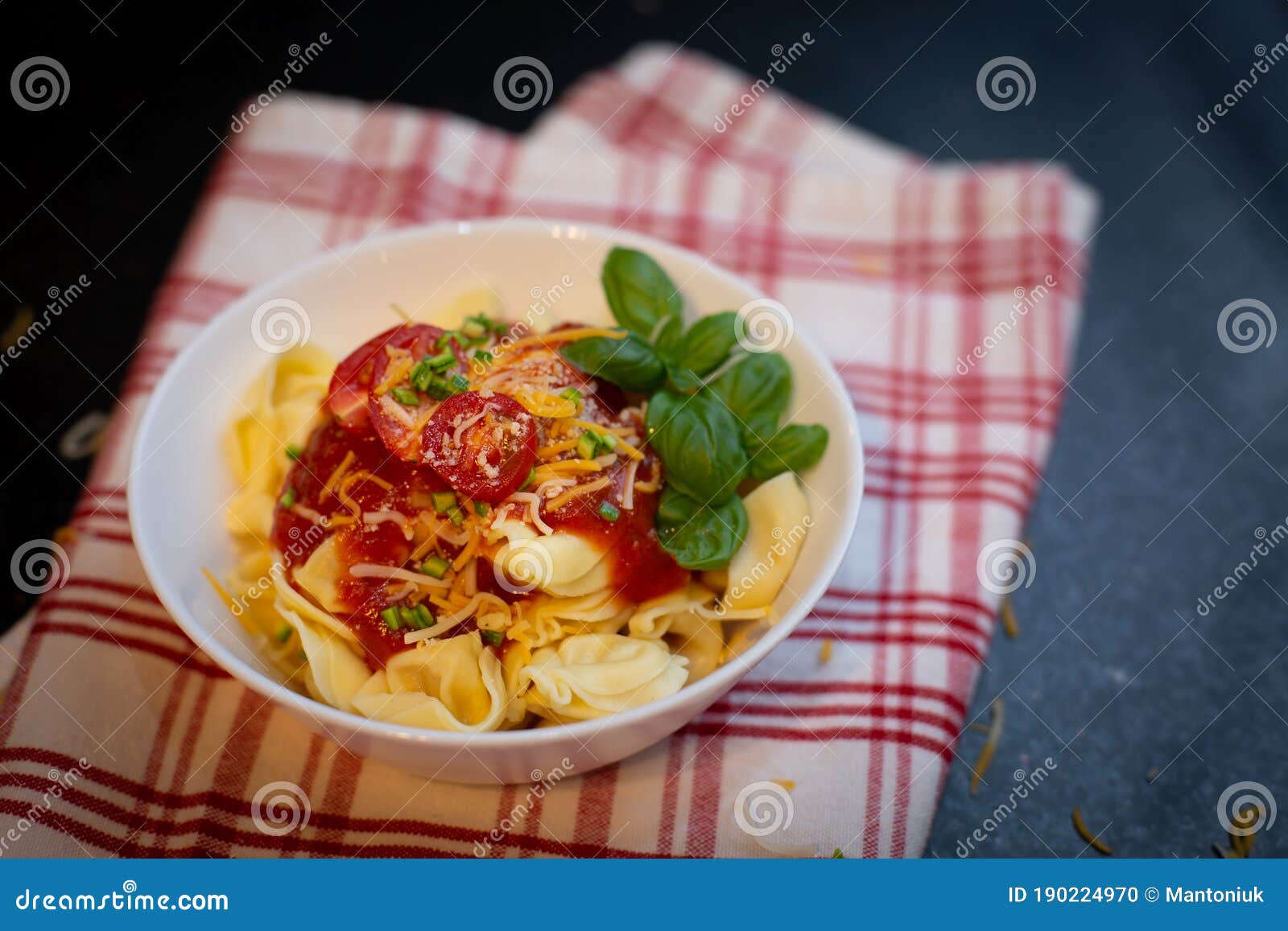 Five Cheeses Ravioli with Marinara Souse Stock Photo - Image of ravioli ...