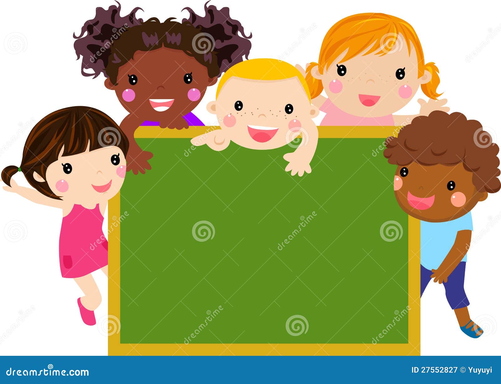 Five children and banner stock vector. Illustration of classroom - 27552827