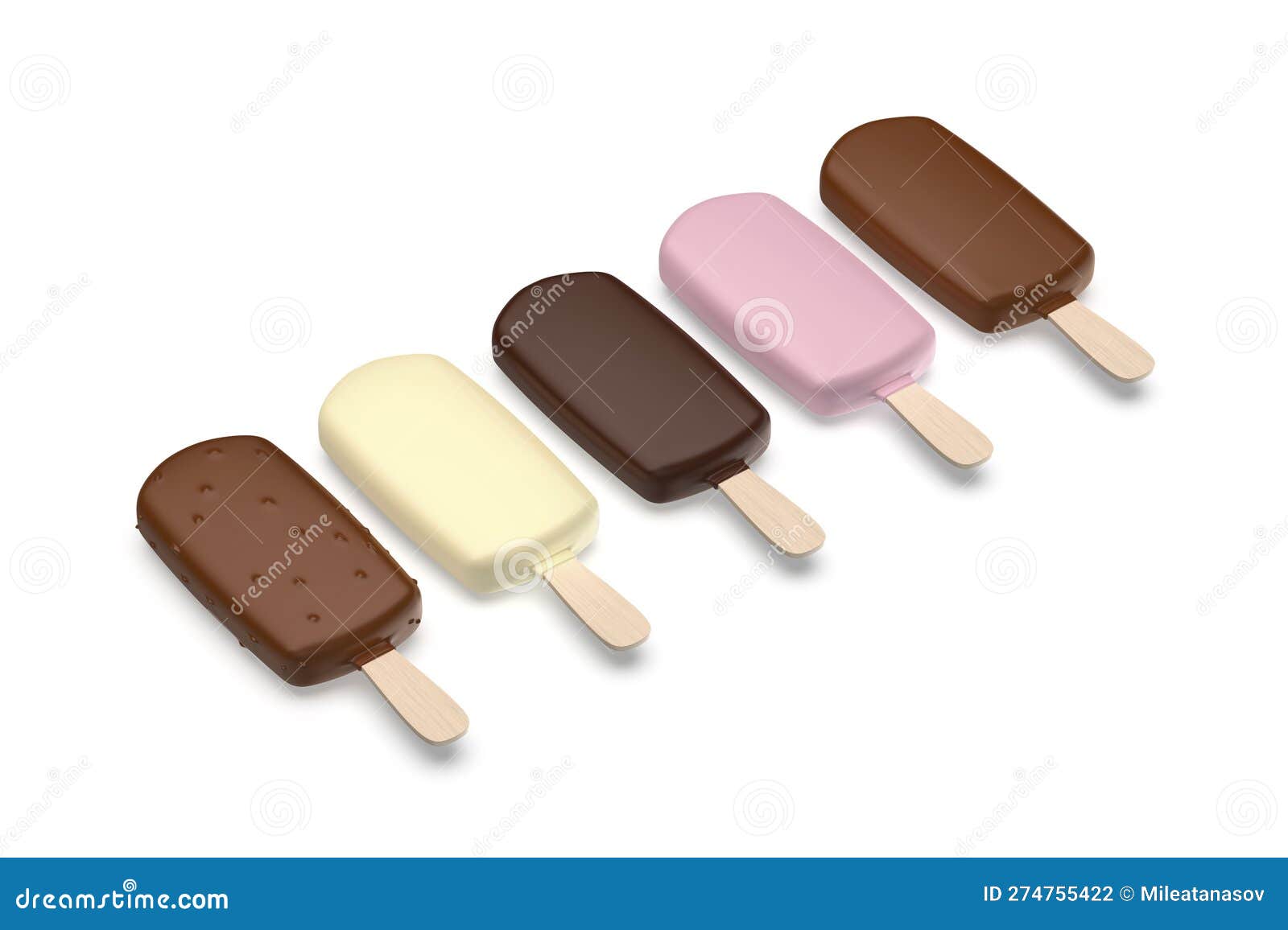 Five chocolate ice creams stock photo. Illustration of sweet - 274755422