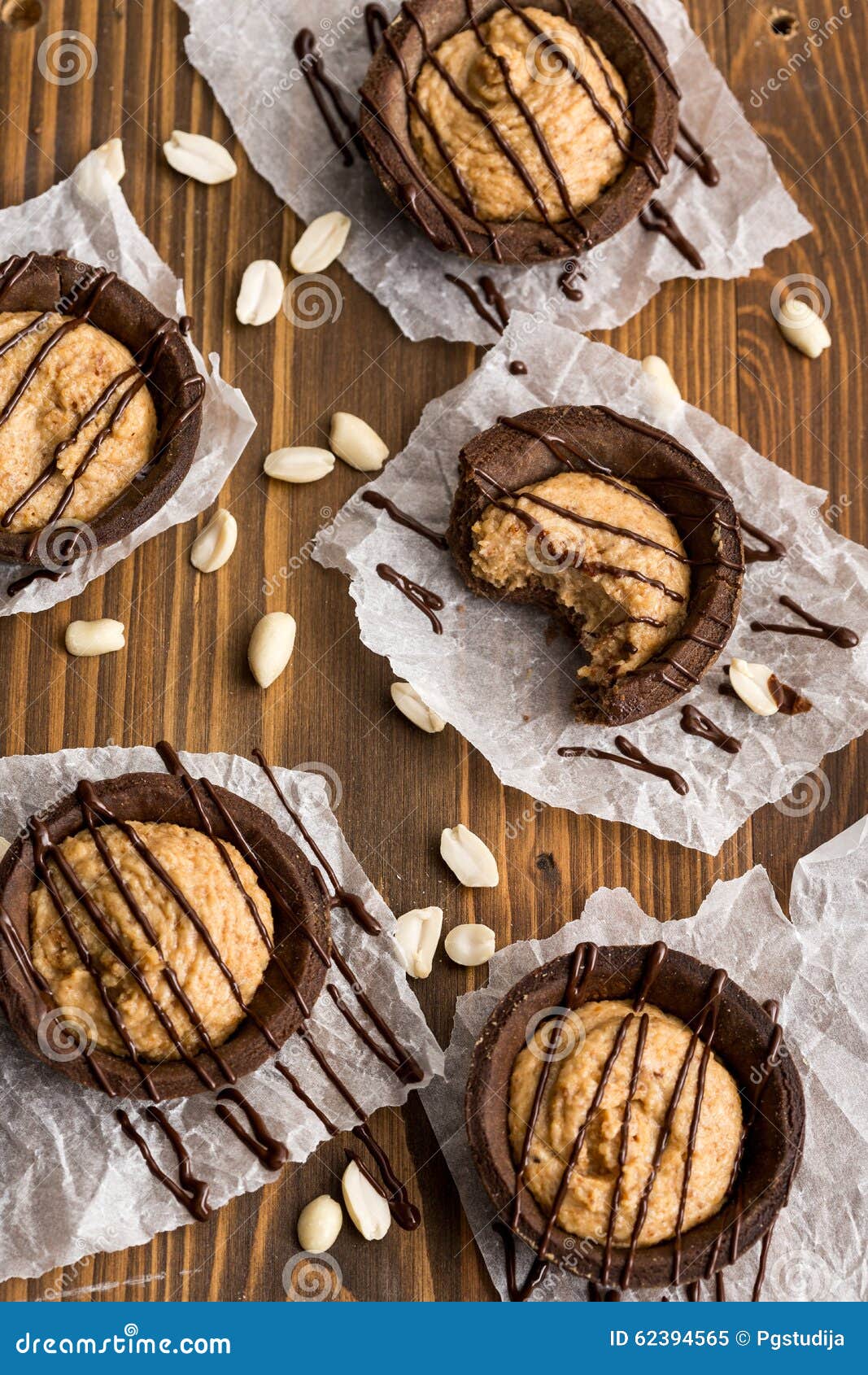 Five Chocolate Striped Buscuits and Peanuts Stock Image - Image of ...