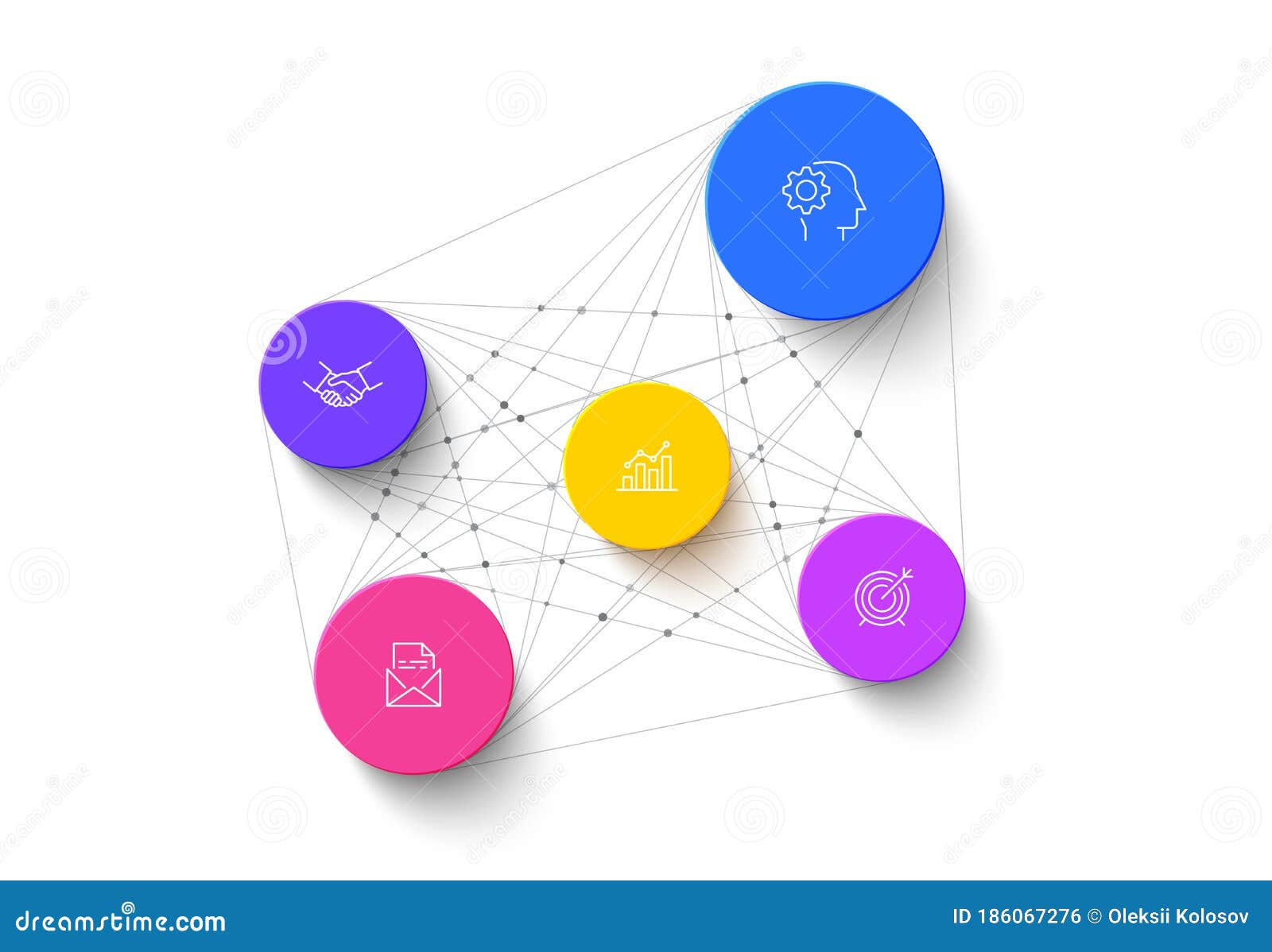 Five Circles Infographic Elements. Business Template for Presentation ...