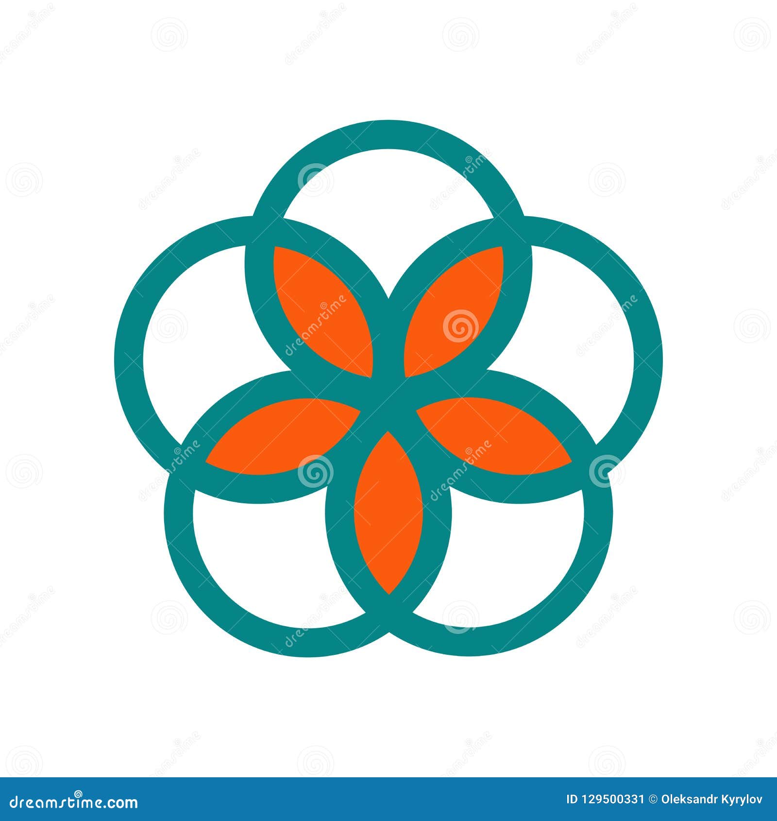 Five Circles Together, Teamwork Concept, Infographic Wheel, Vector Logo ...