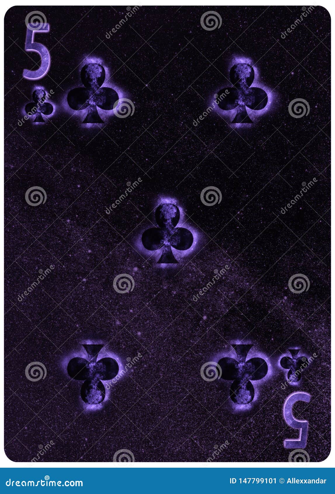 Five of Clubs Playing Card Abstract Background Stock Illustration ...