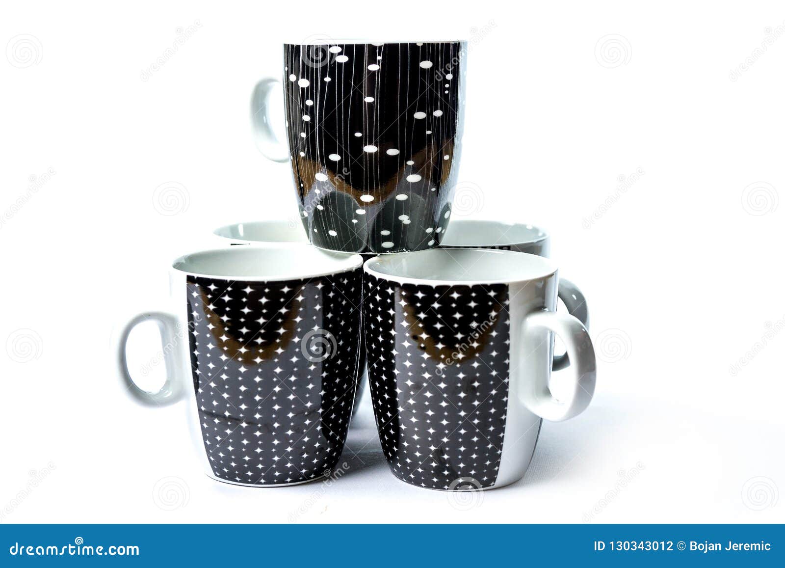 Five coffee cups stock photo. Image of chocolate, cream - 130343012