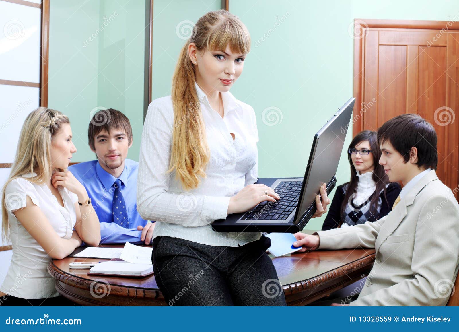 Five colleagues stock image. Image of caucasian, professional - 13328559