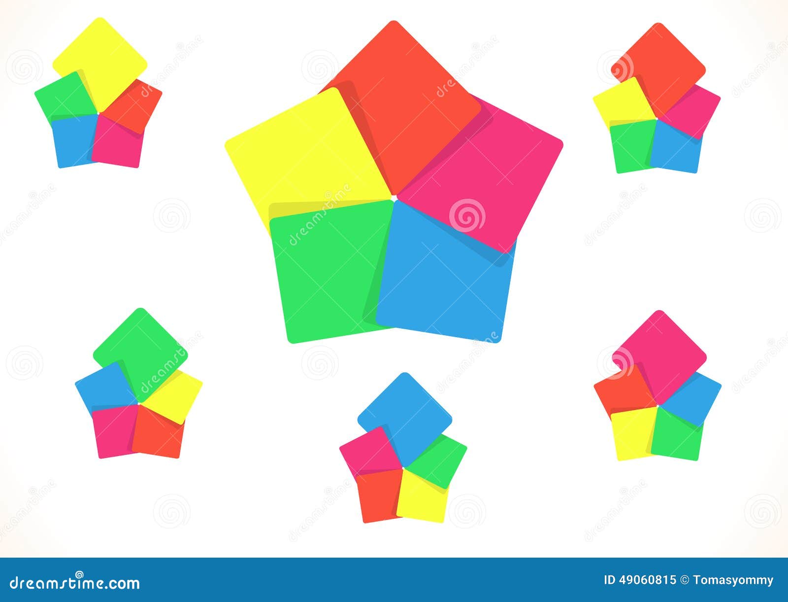 Five color squares stock vector. Illustration of five - 49060815