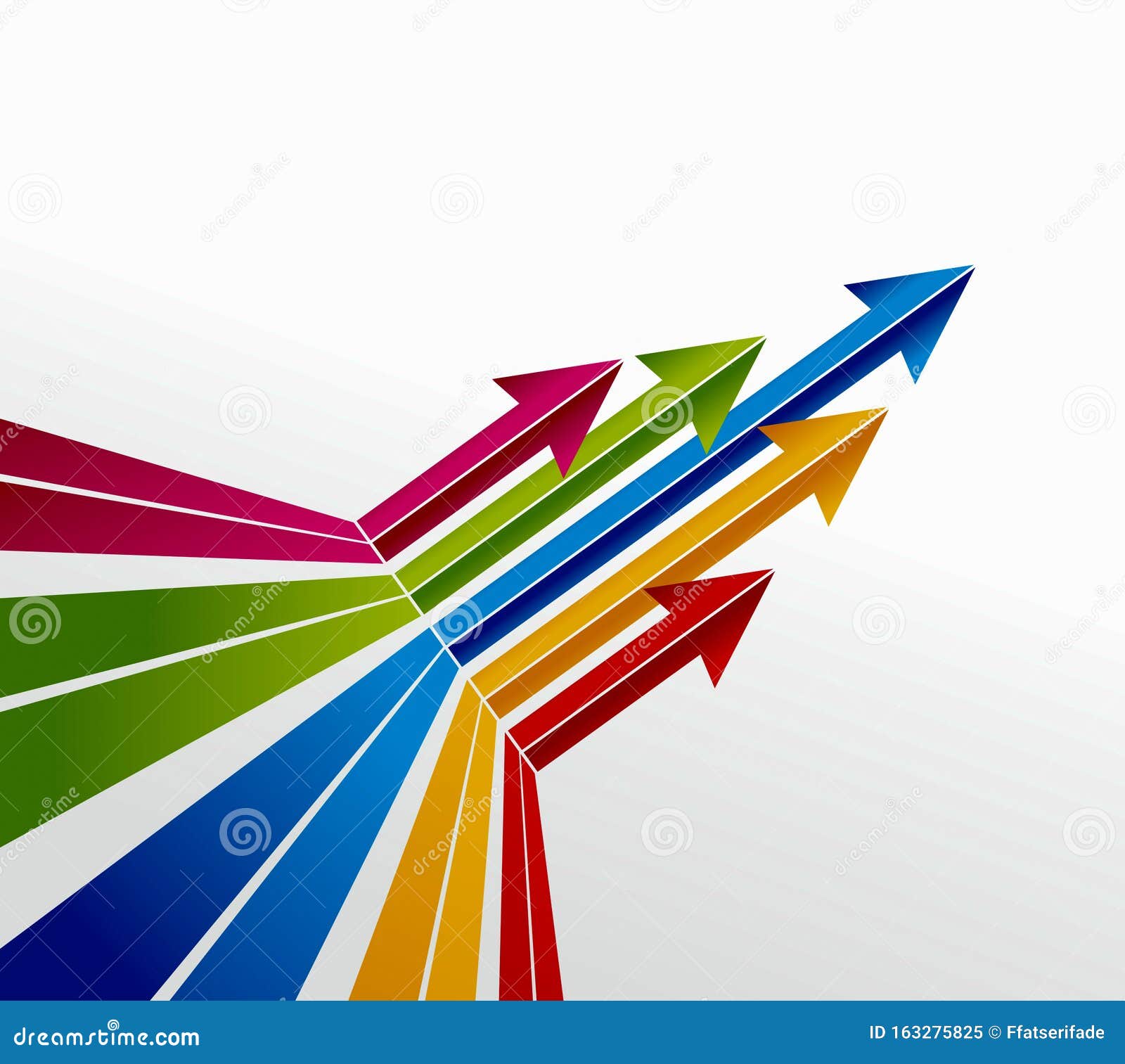 Five colored arrows stock illustration. Illustration of decoration ...