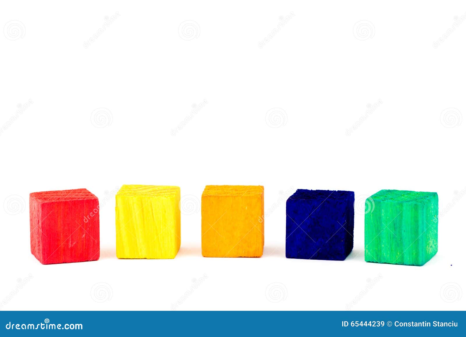 Five Colored Cubes Isolated On White Background Stock Image - Image of ...