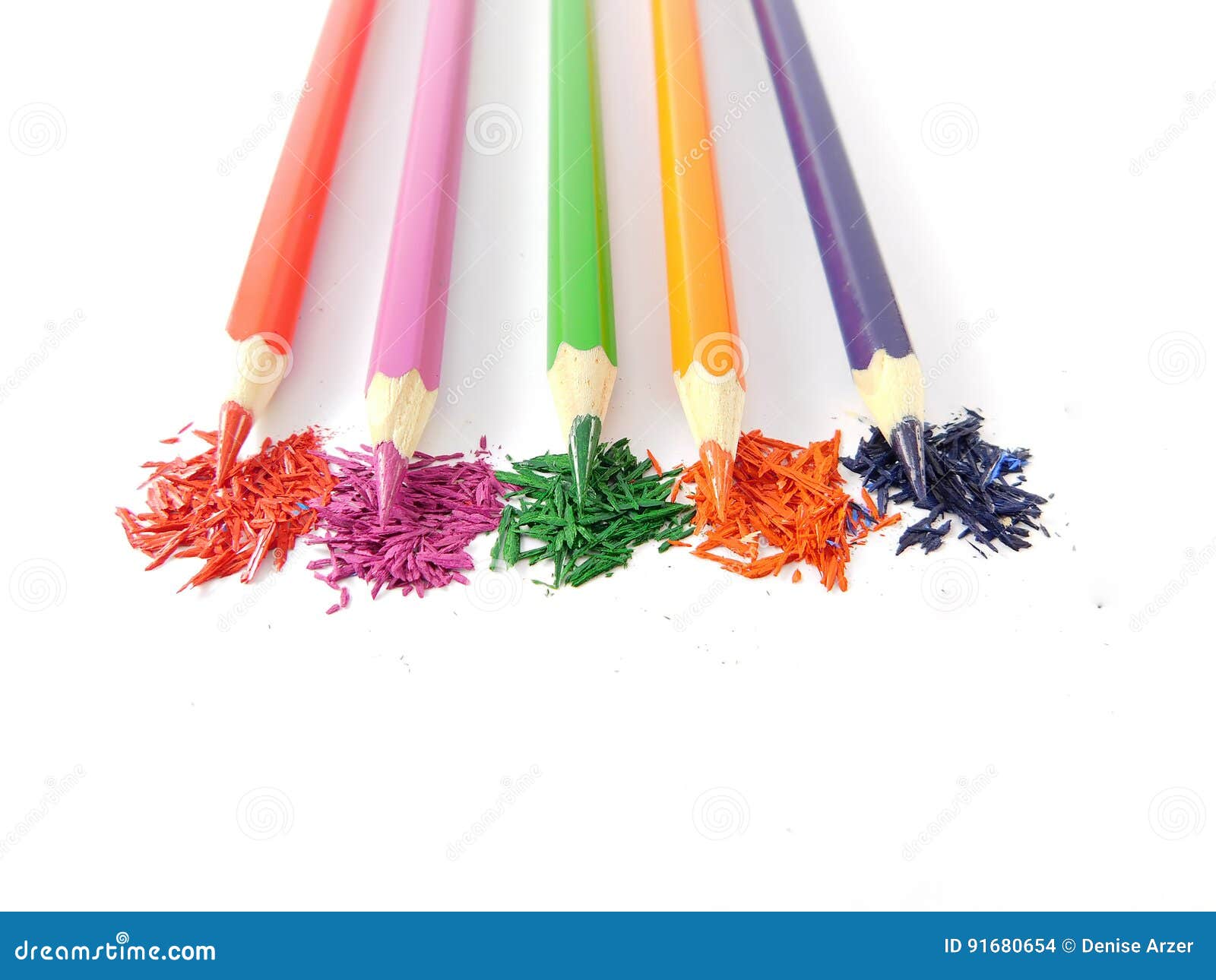 Five colored pencils. stock photo. Image of point, line - 91680654