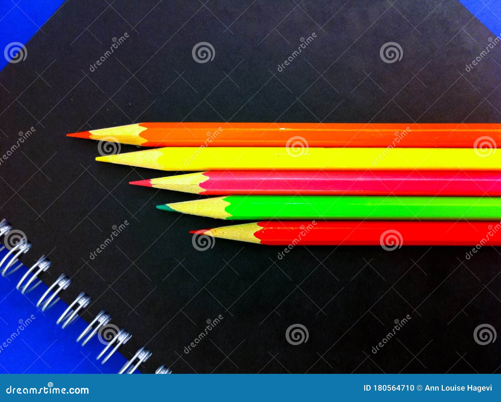 Colored Pencils and Notebook for Writing and Drawing Stock Photo ...
