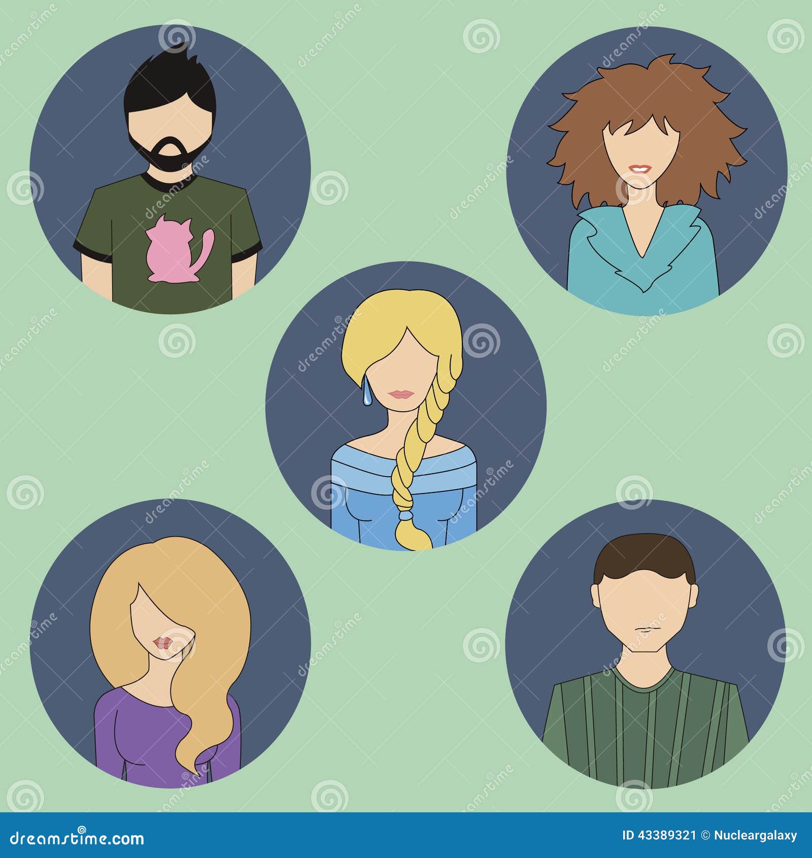 Five colored people icons stock vector. Illustration of colored - 43389321