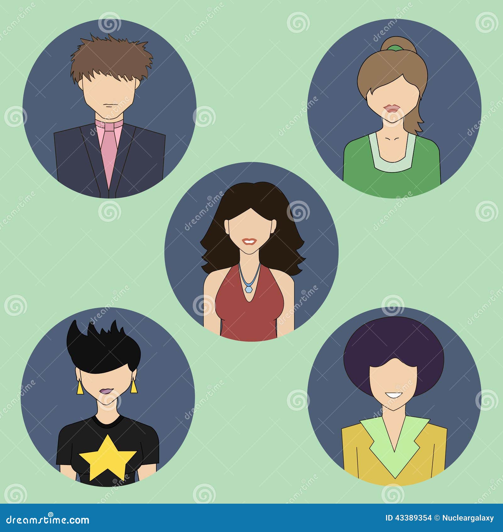 Five colored people icons stock vector. Illustration of symbol - 43389354