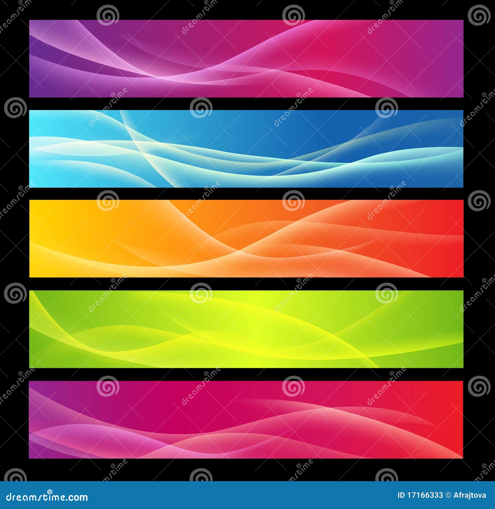 Five Colorful Banners stock vector. Illustration of advertising - 17166333
