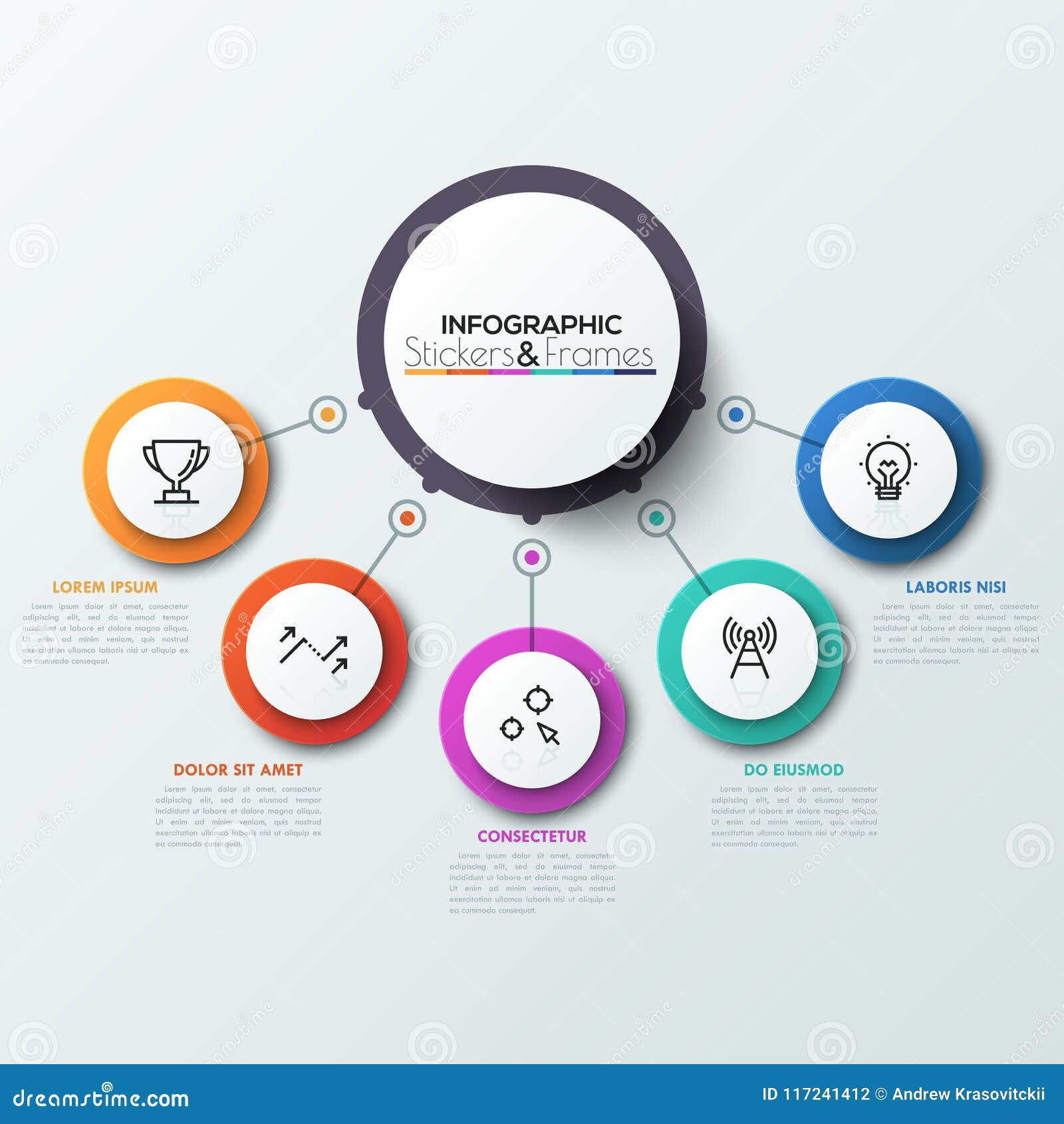 Infographic Five Step Timeline Ribbon Arrow Vector Illustration ... Infographic Five Step Timeline Ribbon Arrow Vector Illustration ...