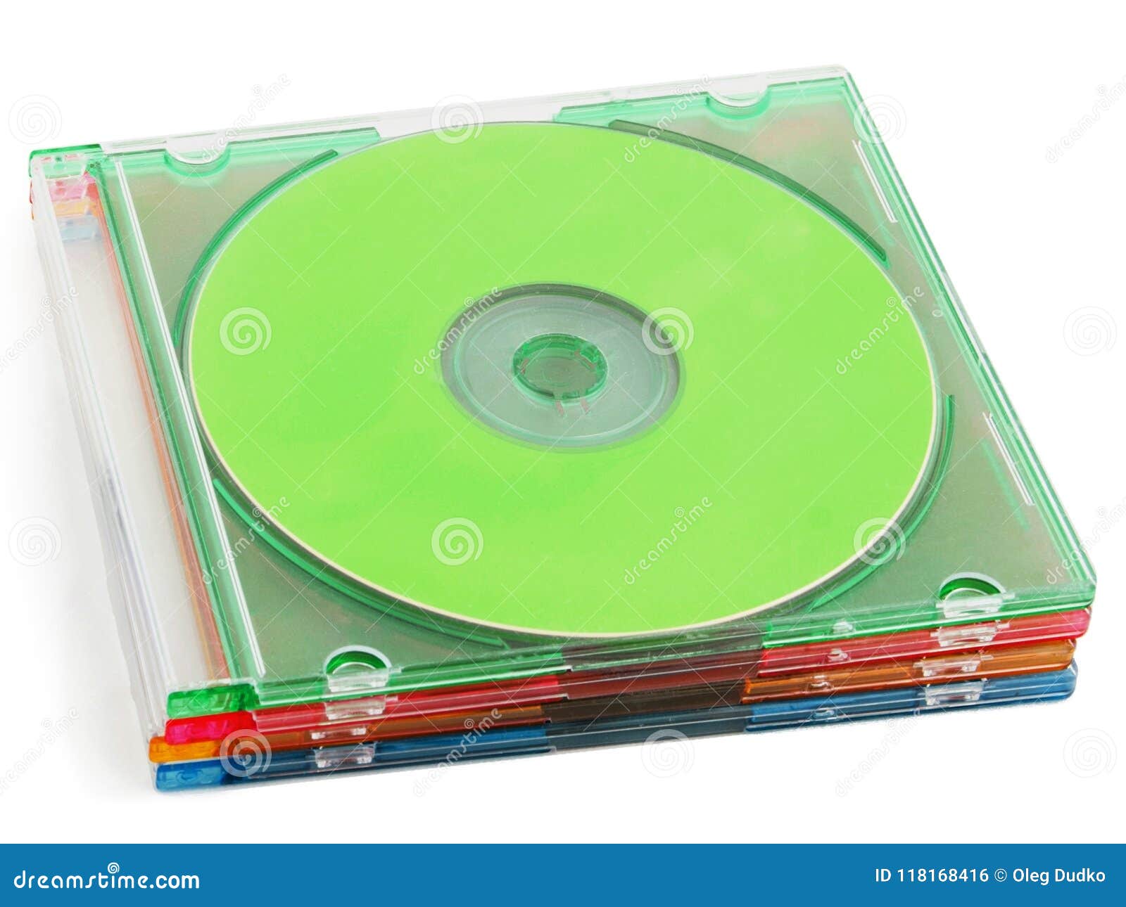 Five Colorful Compact Discs in Plastic CD Case Stock Photo - Image of ...