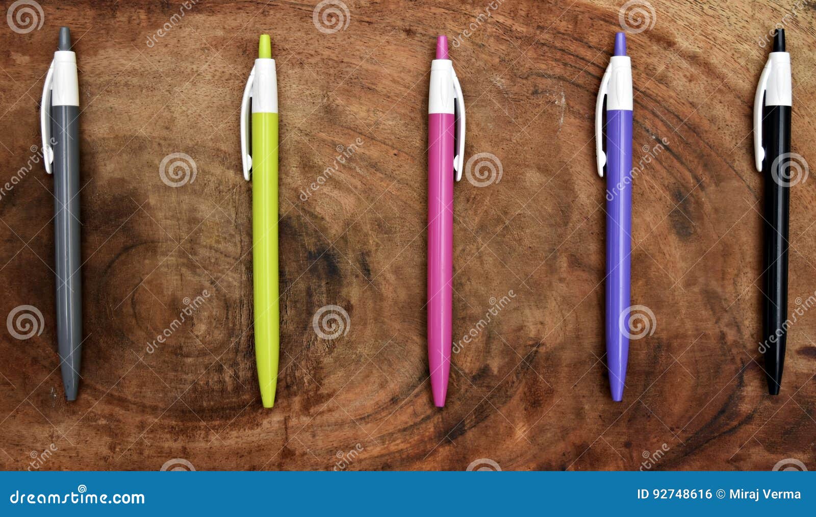 Five Colorful Pen stock photo. Image of colorful, objects - 92748616