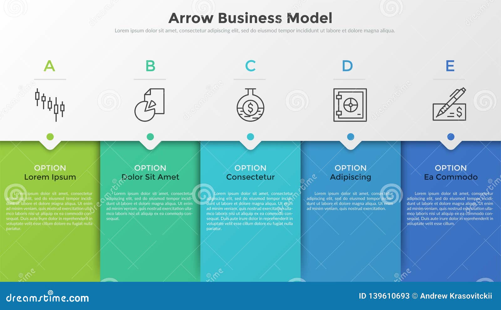 5-Ribbons Infographic stock vector. Illustration of element - 139610693