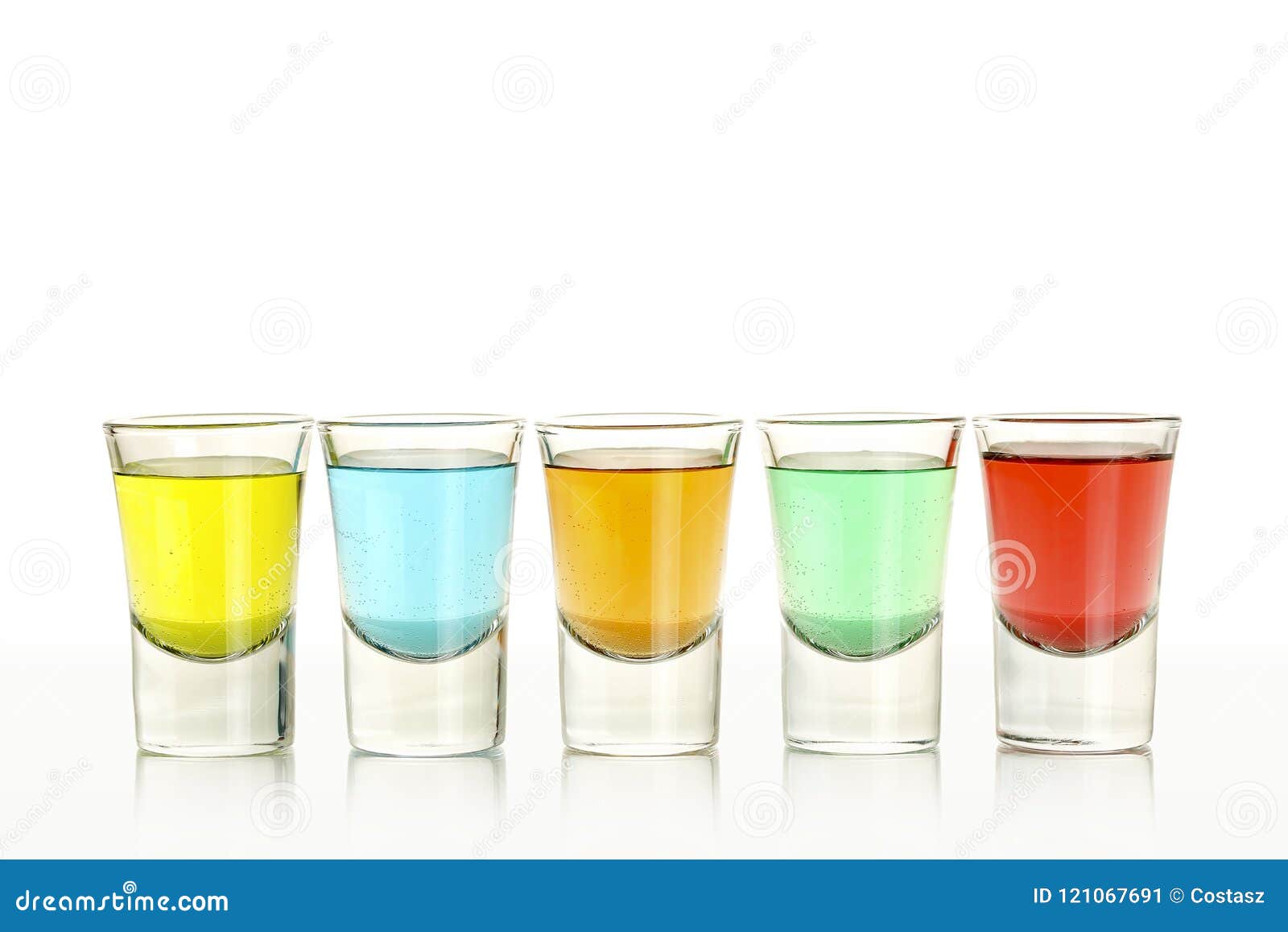 Five colorful shots stock image. Image of entertainment - 121067691